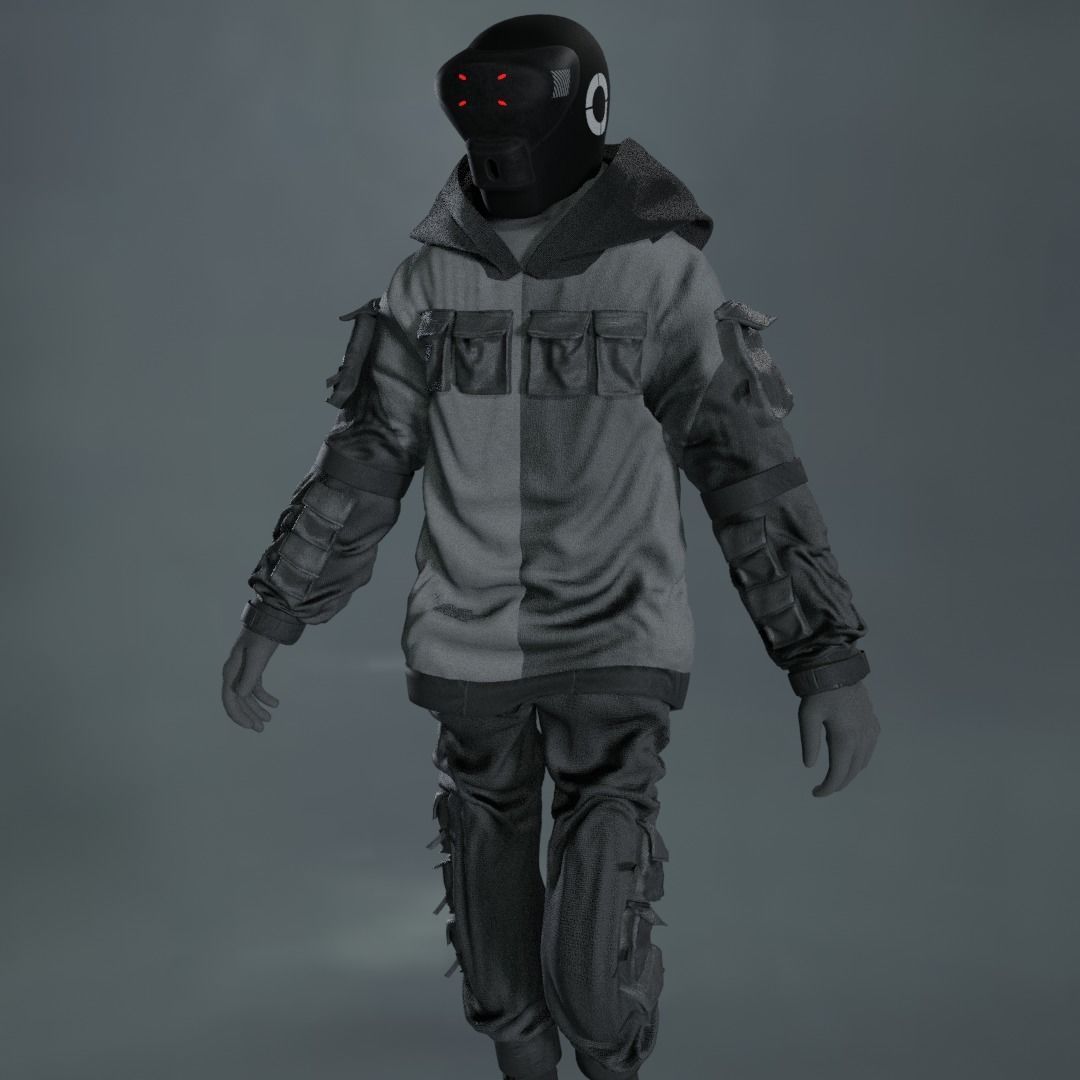 3D model Cyberpunk Character - Cyber fashion VR / AR / low-poly | CGTrader
