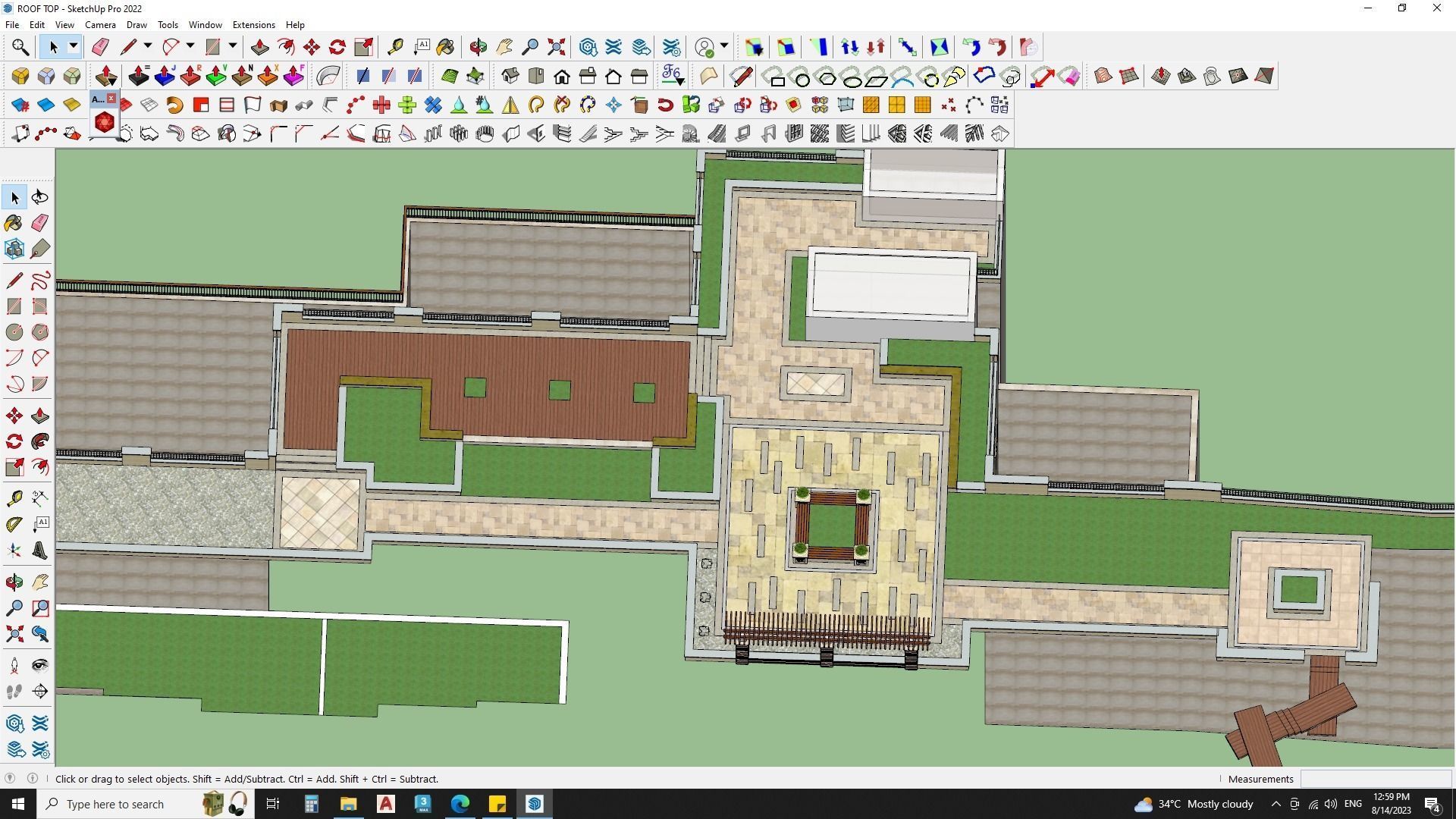 3d model of roof top landscape 3D model | CGTrader