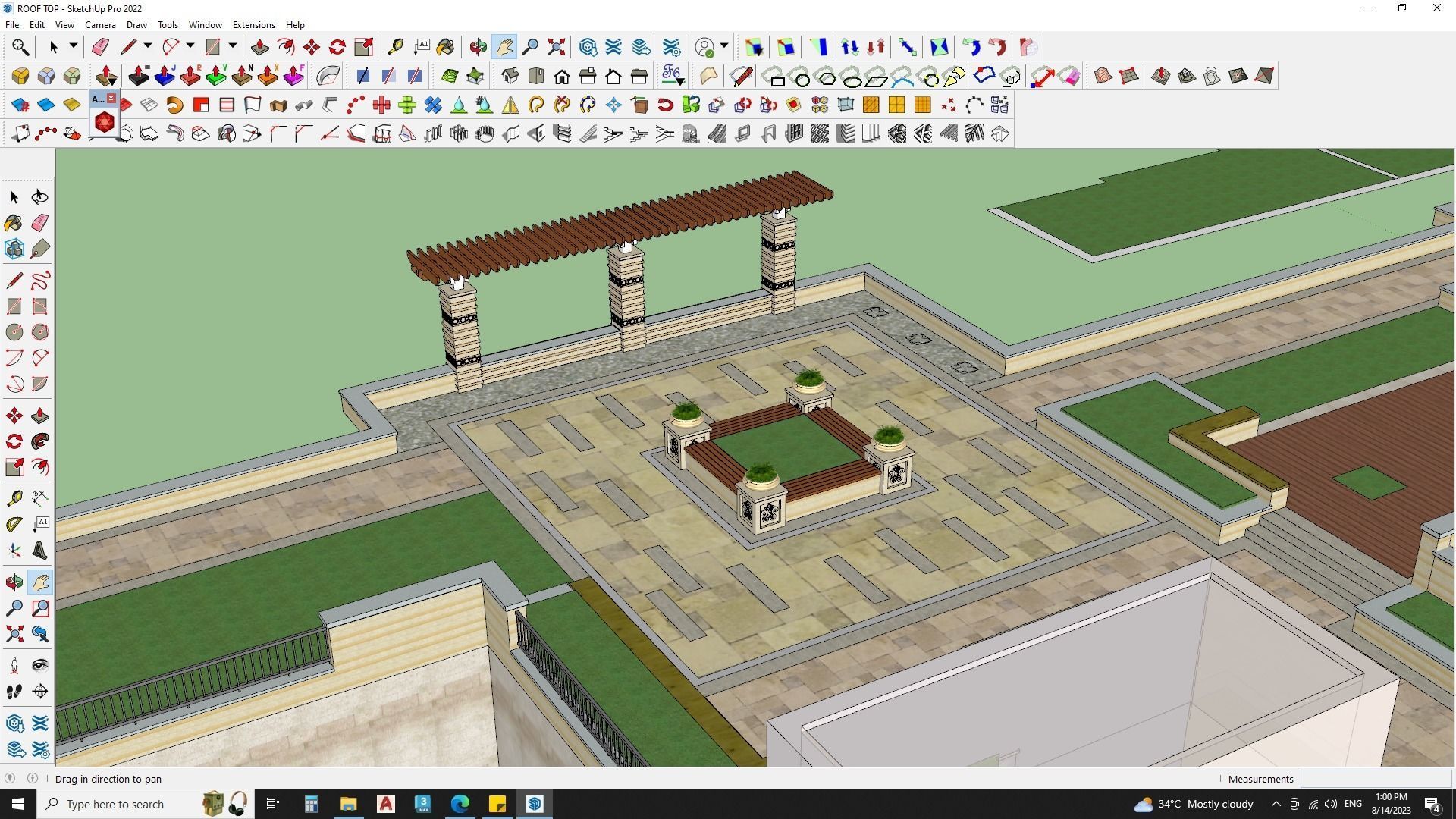 3d model of roof top landscape 3D model | CGTrader