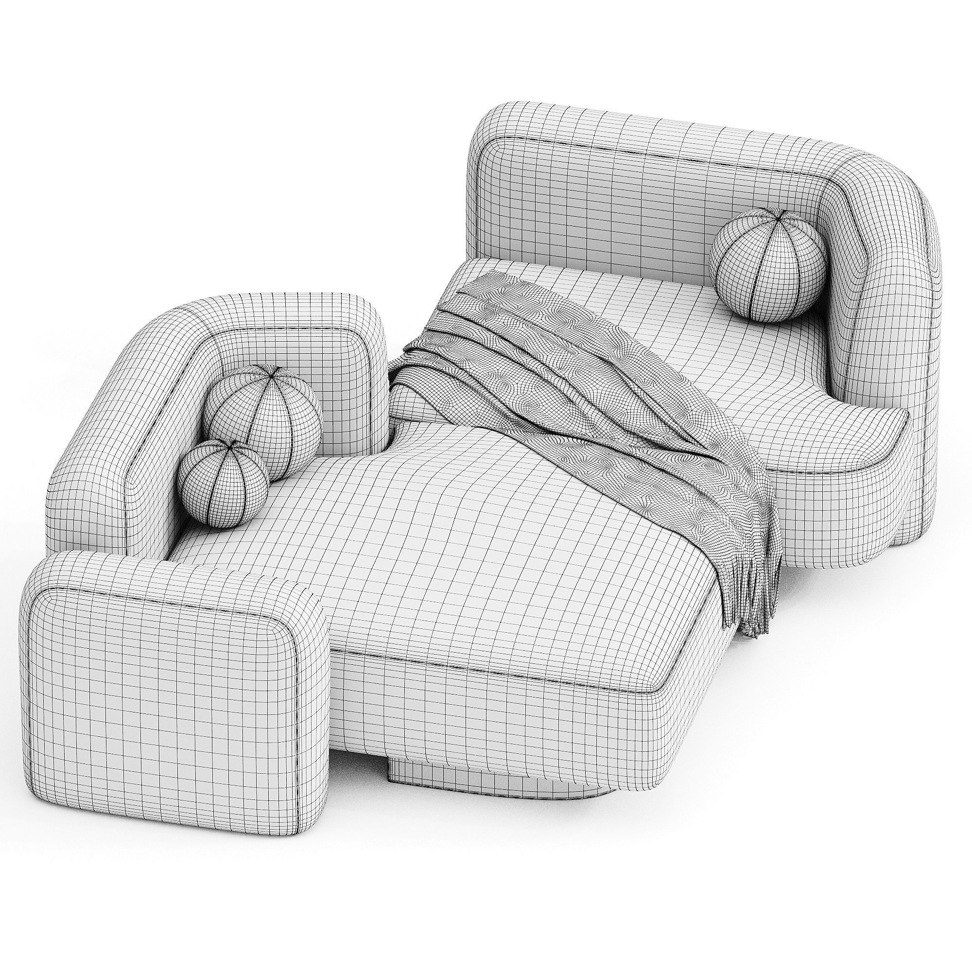 Pop Sofa Meridienne 3d model 3D model | CGTrader