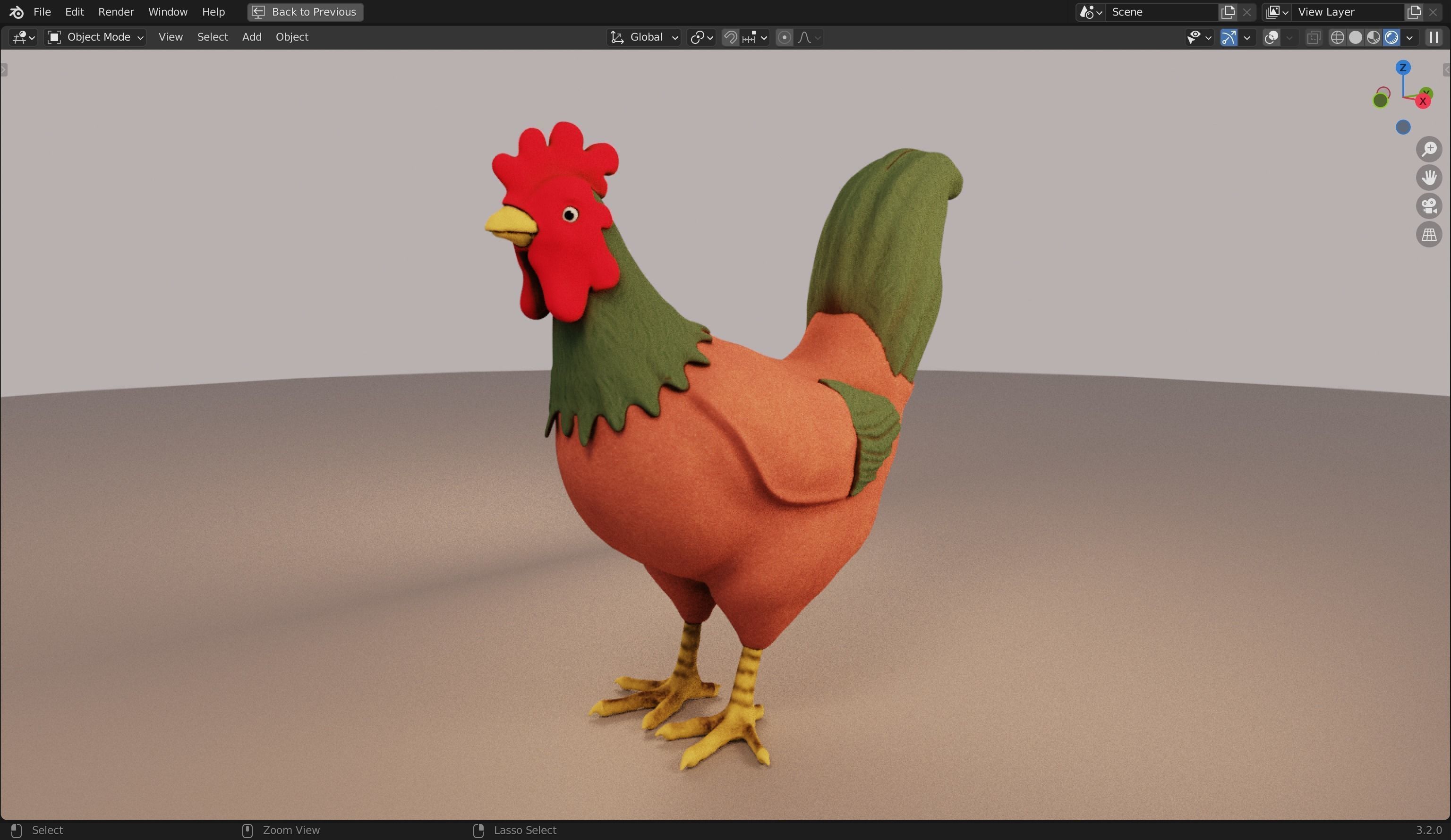 3D model Rooster 3D Model Cartoon Style Print Ready 3D model VR / AR ...
