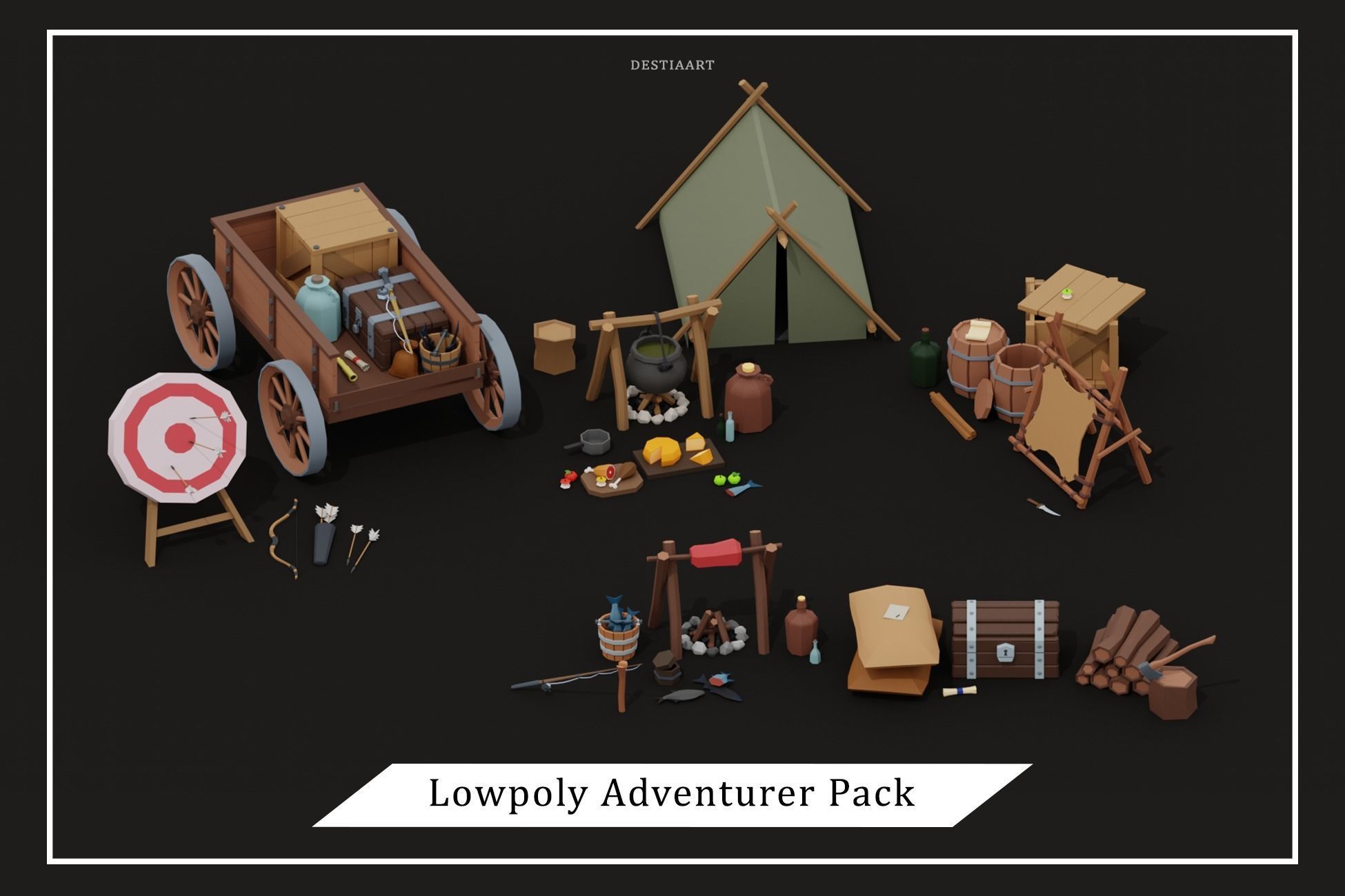 3D model Lowpoly Adventurer Pack VR / AR / low-poly | CGTrader