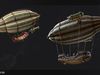 3D model Steampunk Zeppelin Air Balloon Model Game Ready Kitbash Textured VR / AR / low-poly ...
