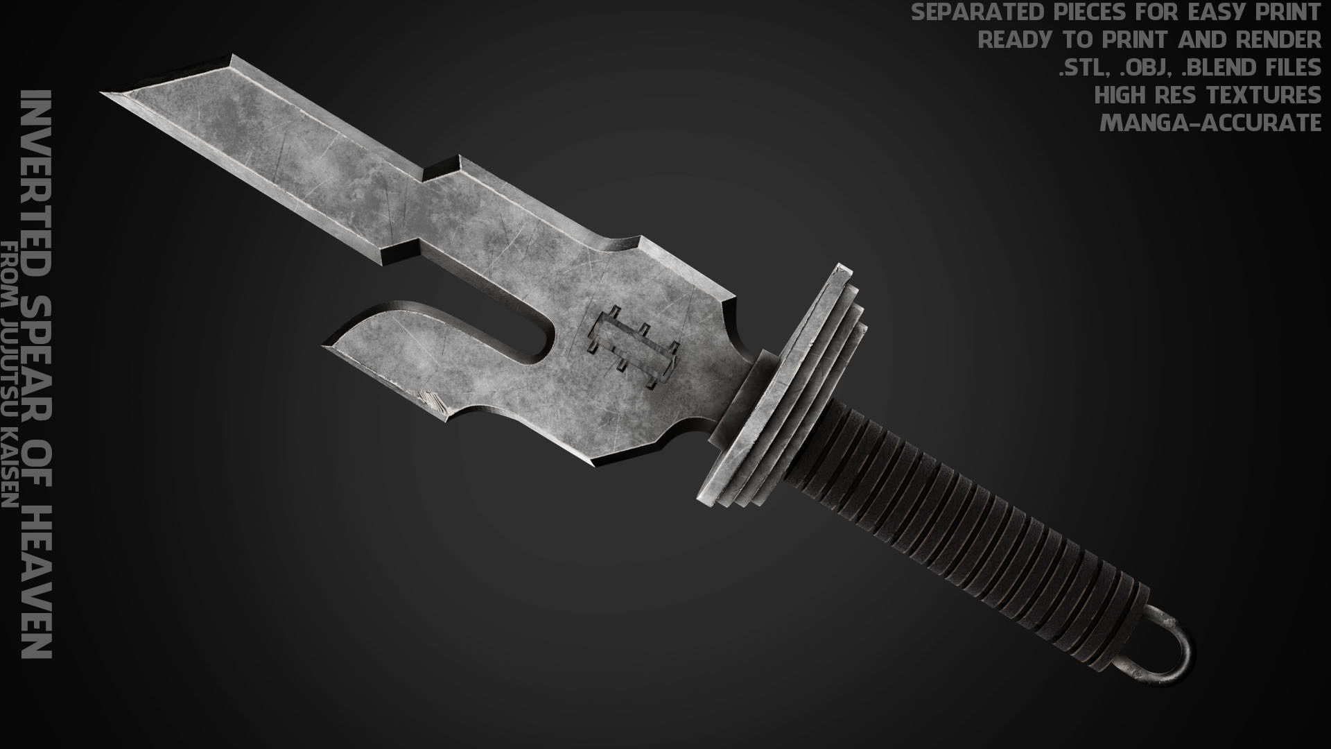 Toji Fushiguro Inverted Spear of Heaven for Cosplay 3D model 3D ...