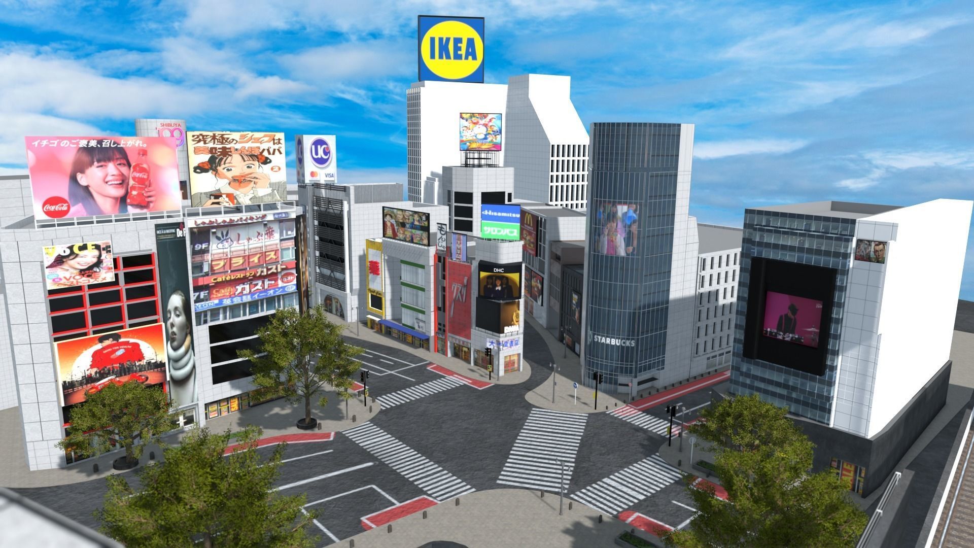 3D model Shibuya Scramble Crossing Shibuya City Tokyo Japan VR / AR ...