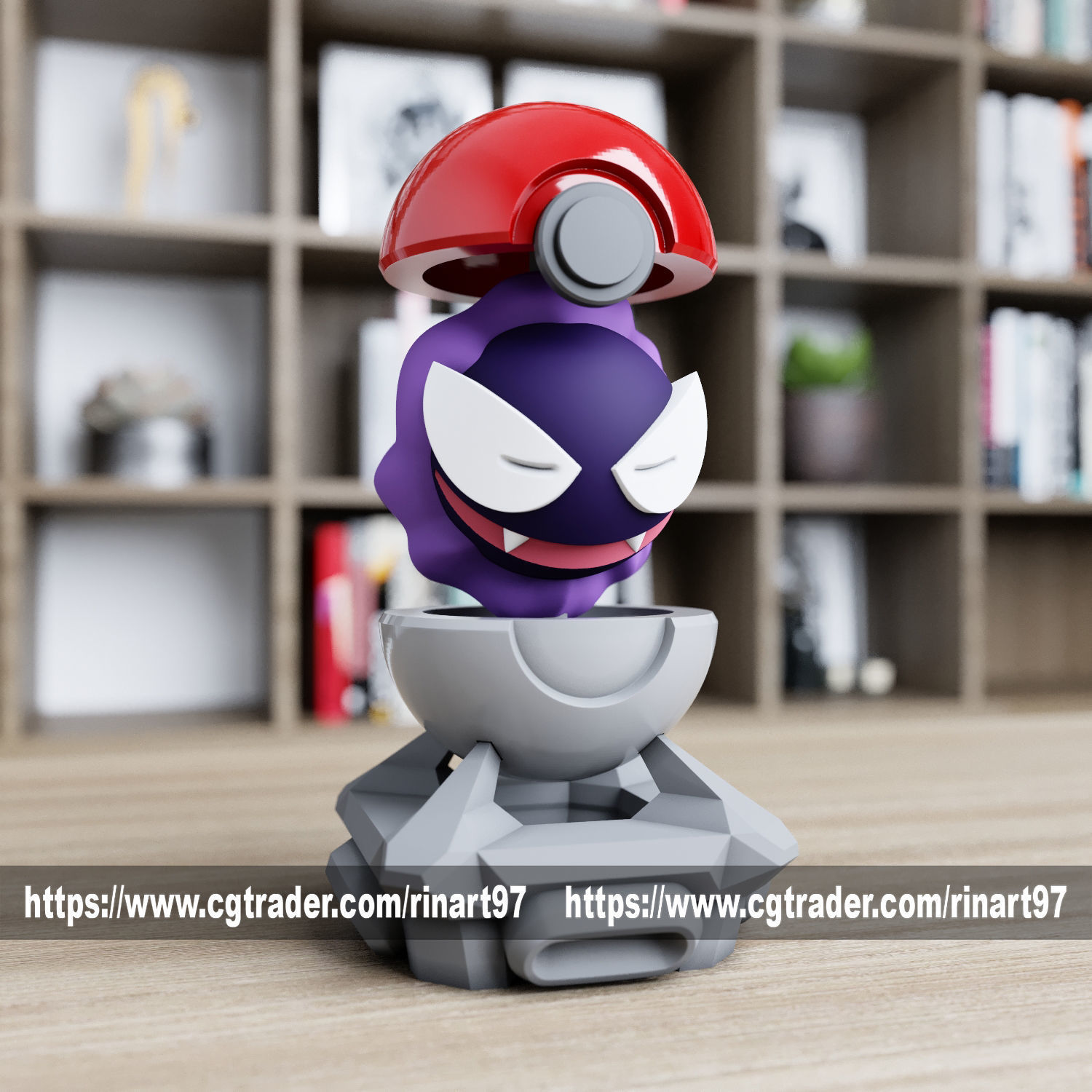 Gastly in pokeball from pokemon 3D model 3D printable | CGTrader