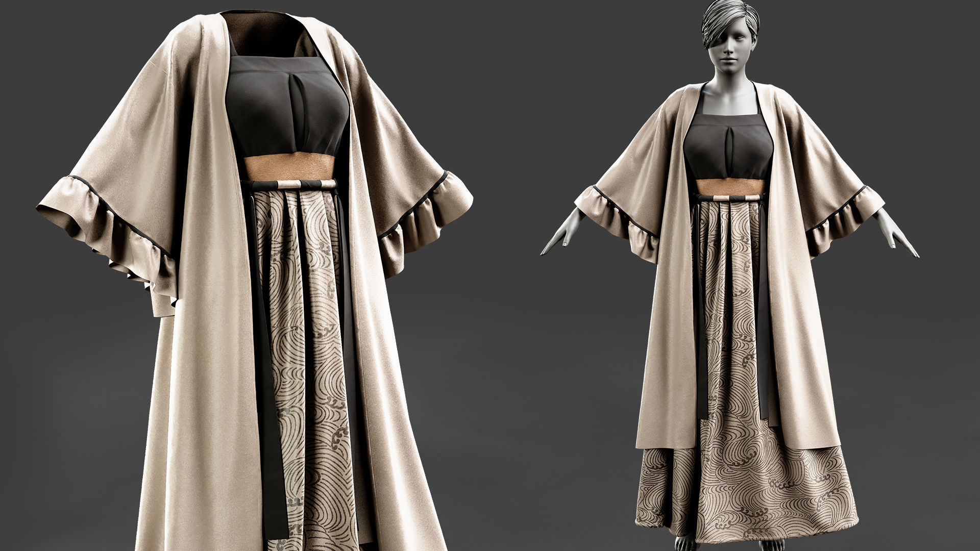 Hanfu Dress 3D model | CGTrader