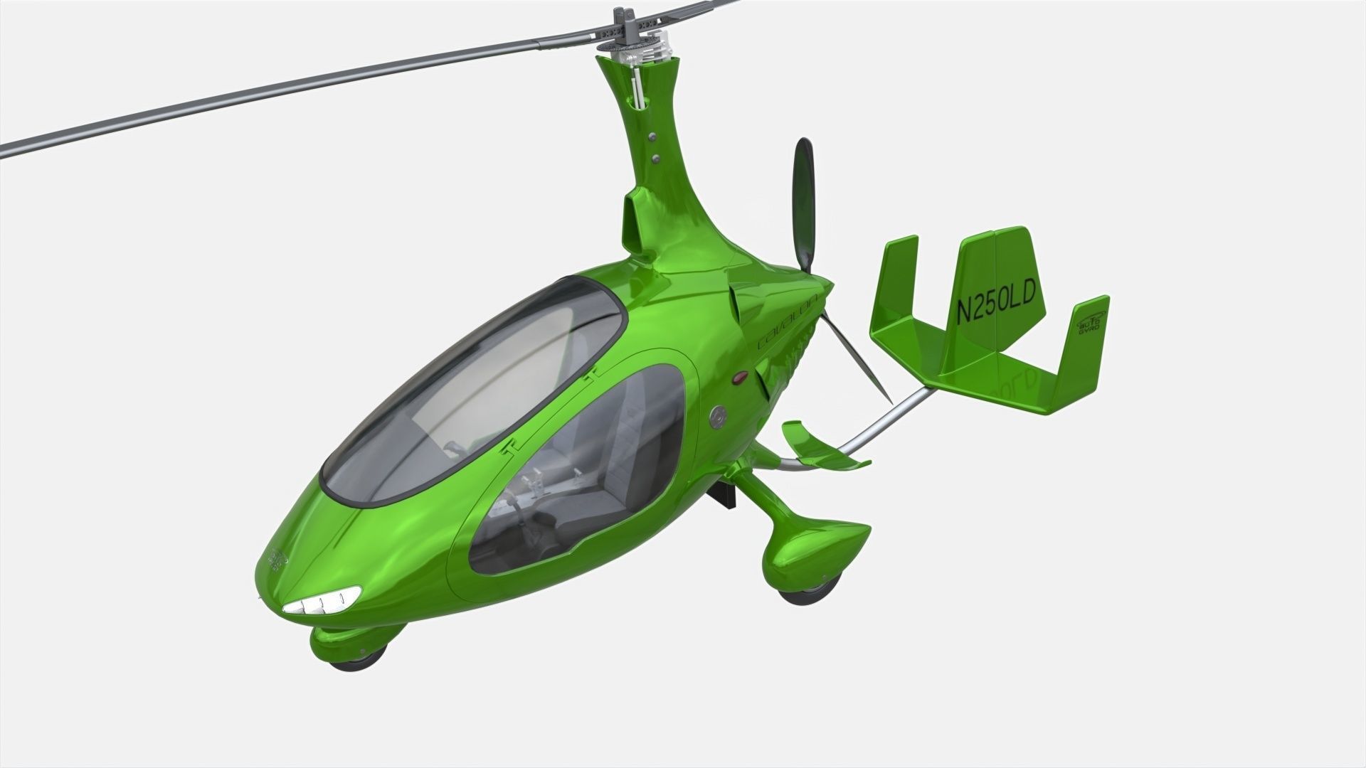 Gyroplane Autogyro Cavalon Green 3D model | CGTrader