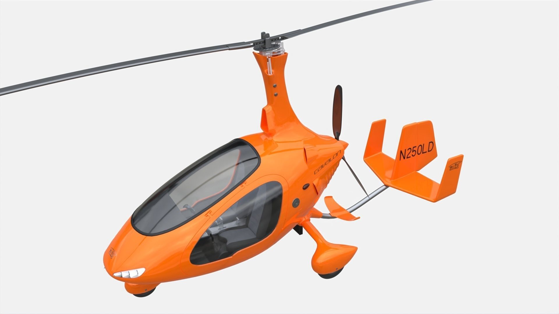 Gyroplane Autogyro Cavalon Orange 3D model | CGTrader