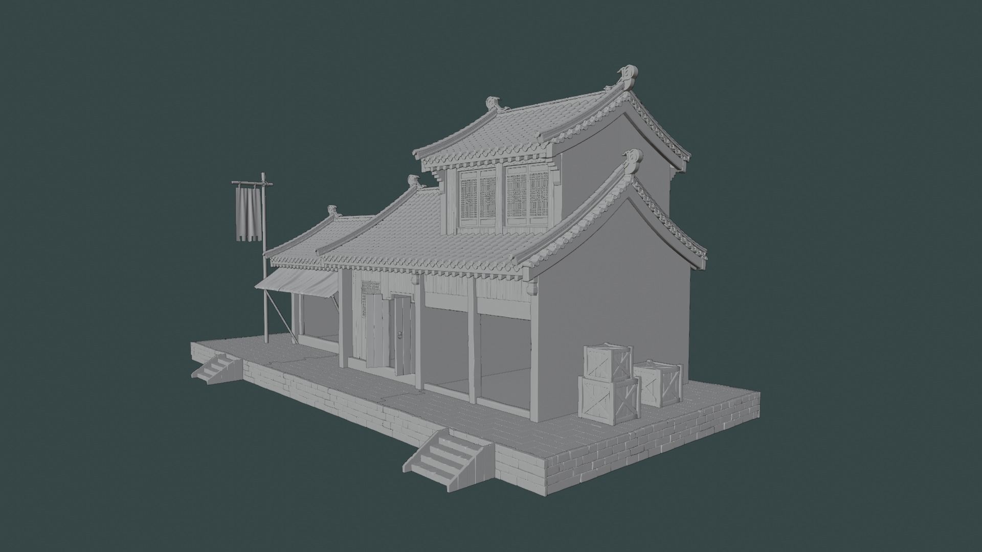 3D model Ancient Japanese Architecture VR / AR / low-poly | CGTrader