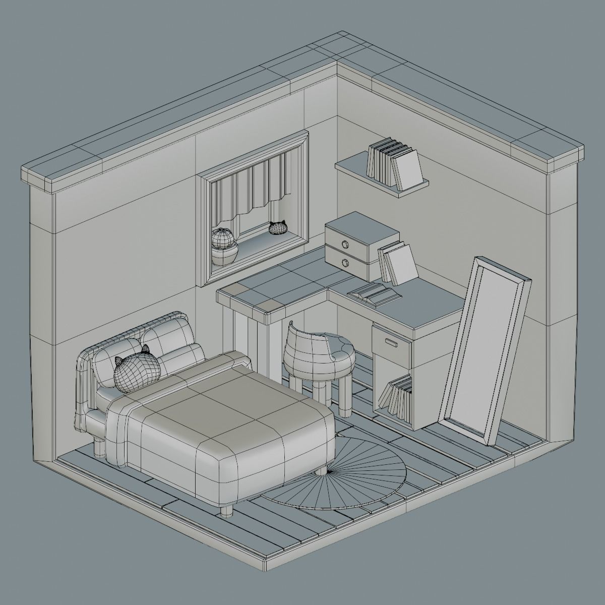 3D model Iso Room model VR / AR / low-poly | CGTrader