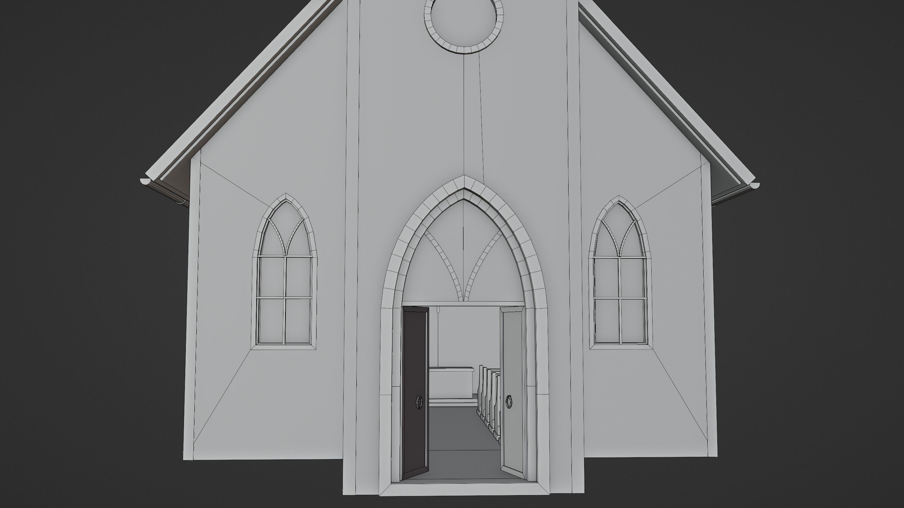 3D model Old Church with Interior VR / AR / low-poly | CGTrader