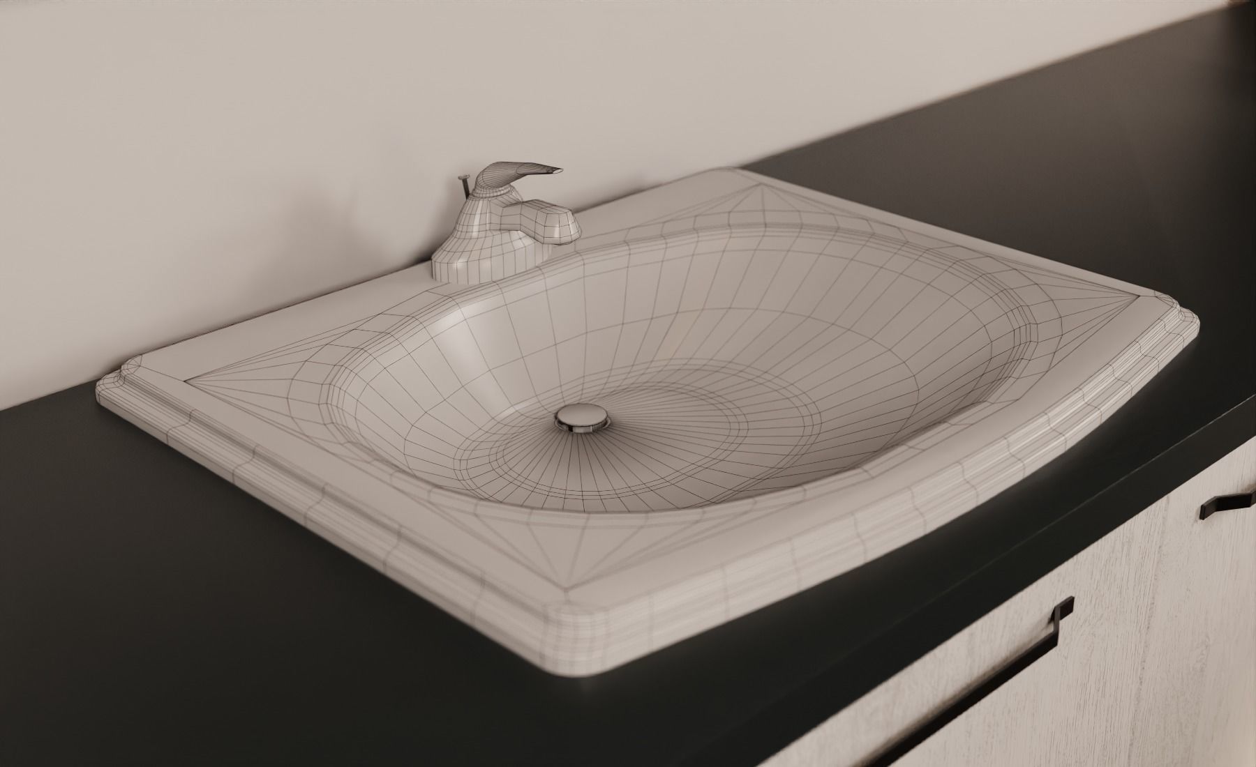 Counter Mounted Bathroom Sink 3D model | CGTrader
