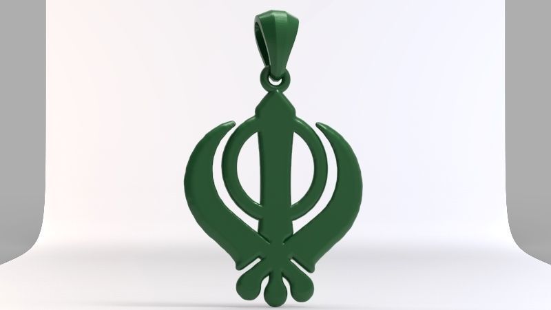 Sikh Khanda Punjabi Kirpan Sword Symbol Pewter Pendant 3D model 3D ...
