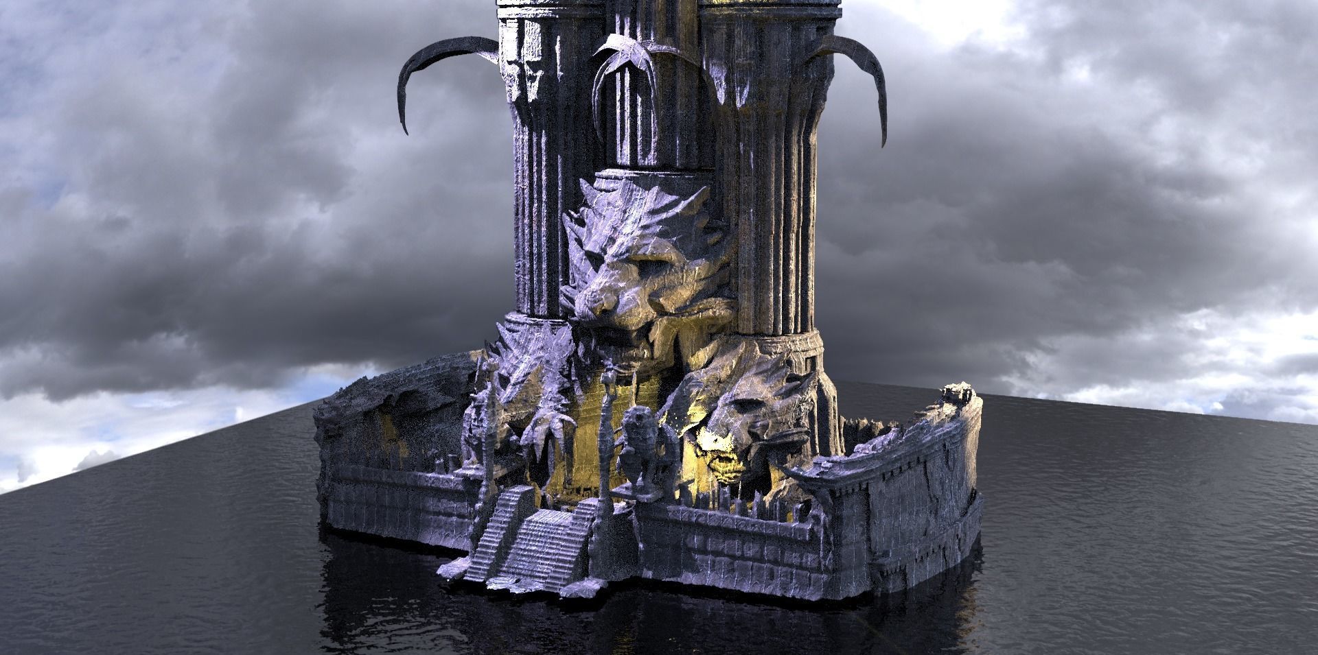Jaguar Tower Monument Castle 2 3D model | CGTrader