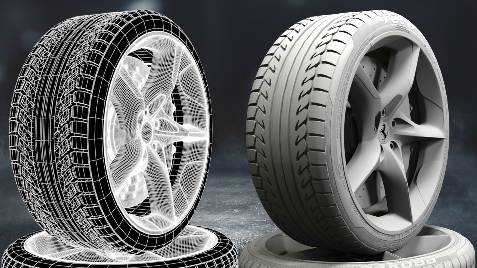 ferrari car tyre 3D model | CGTrader