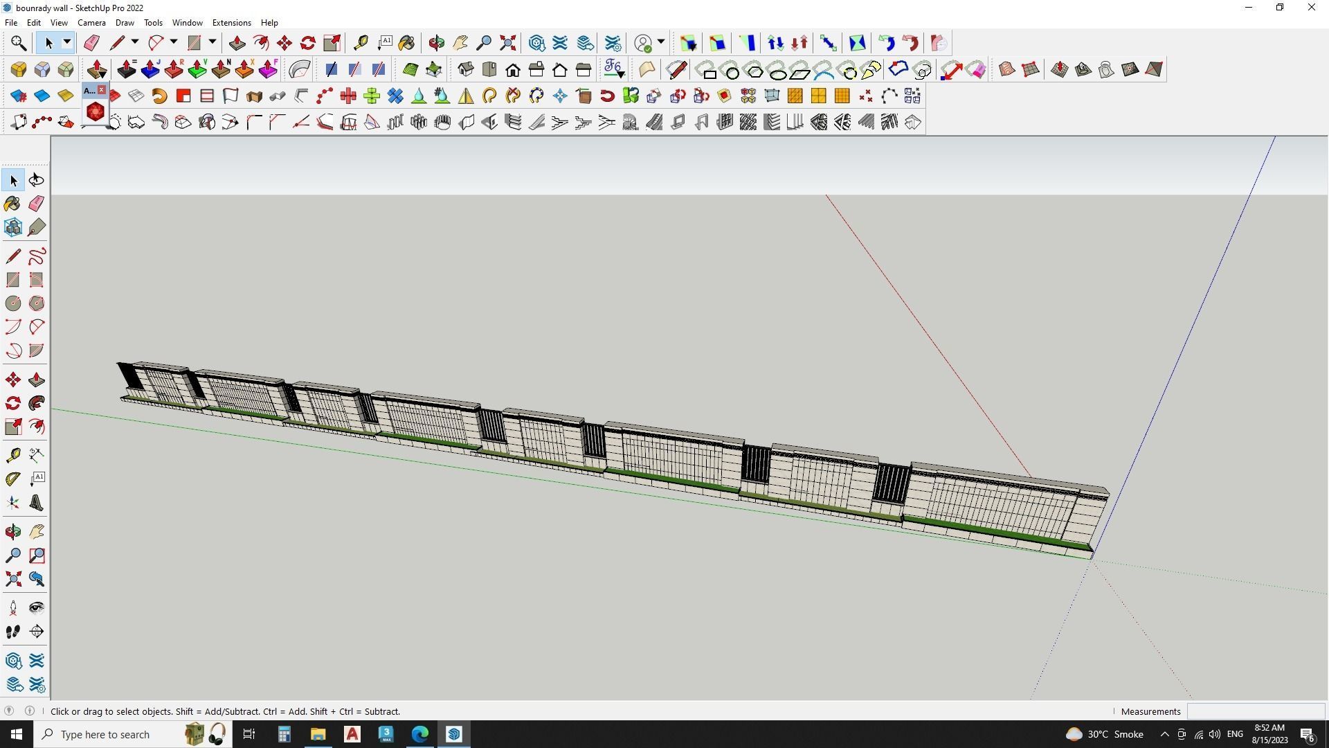 boundary wall 3d model 3D model | CGTrader