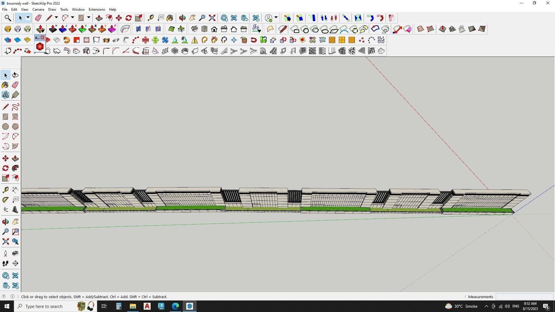 boundary wall 3d model 3D model | CGTrader