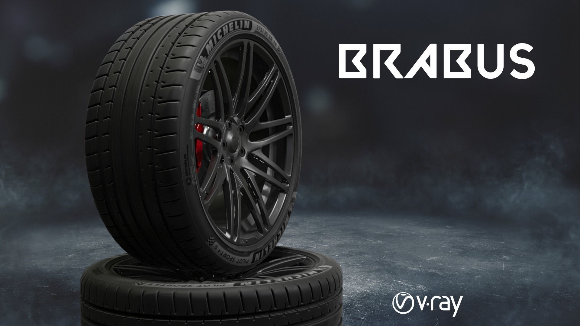 brabus car tyre 3D model | CGTrader