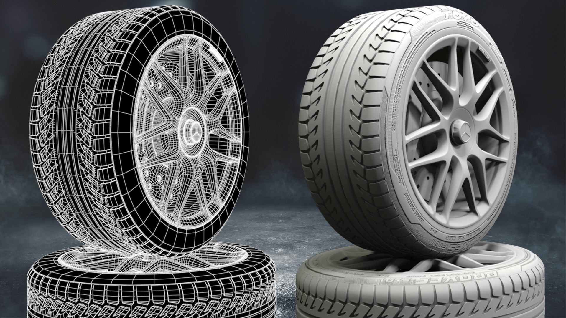 mercedes benz car tyre 3D model | CGTrader