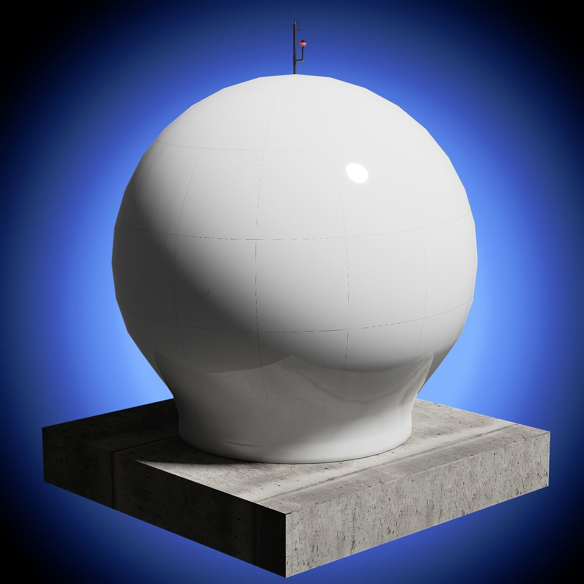 3D model Sphere-Shaped Radome VR / AR / low-poly | CGTrader