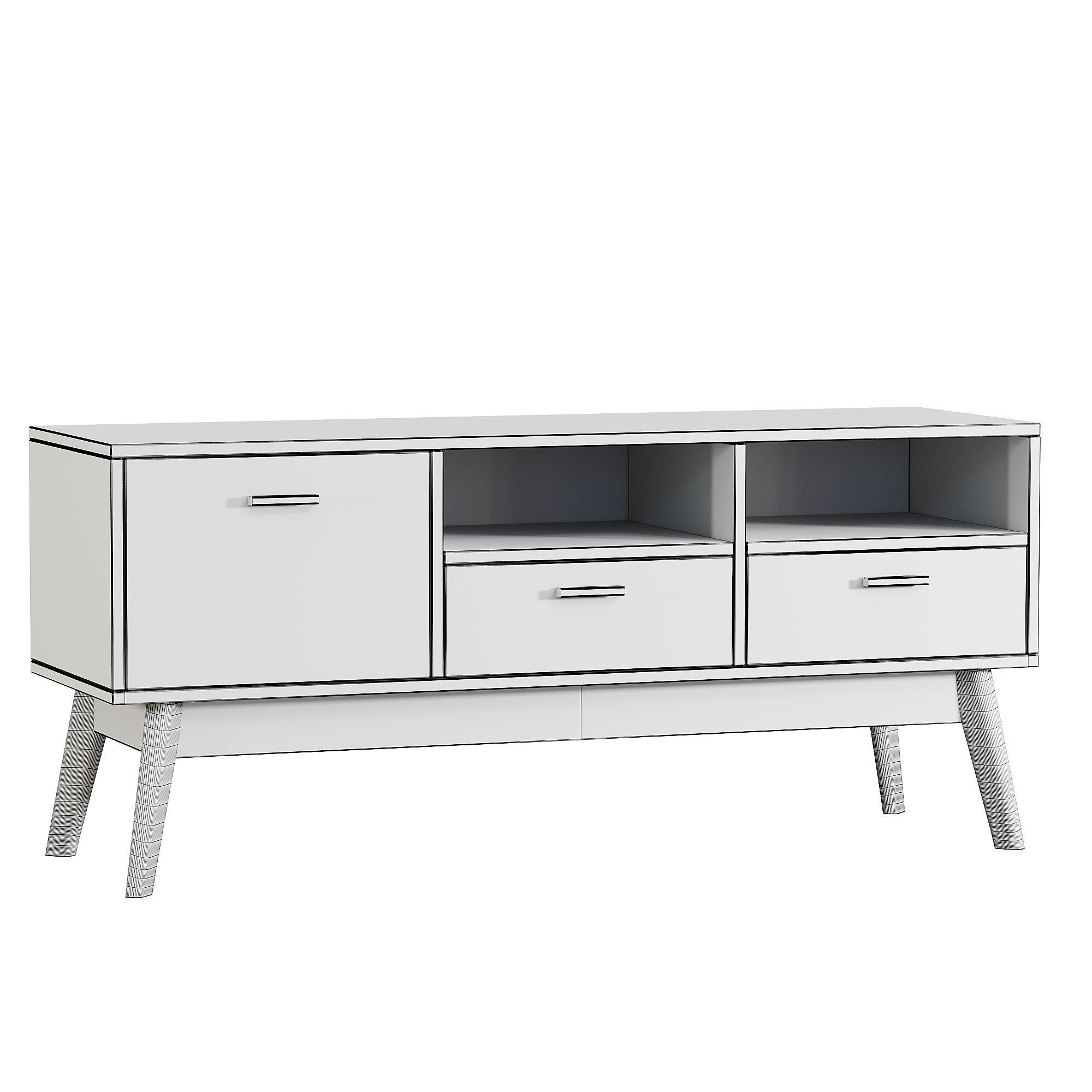 TV stand Nordic-1 Wood Gray 3D model | CGTrader