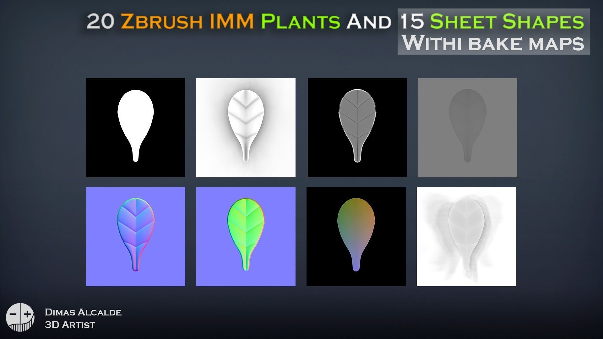 3D model 20 IMM PLANT Curve ZBrushes and 15 SHEETS geometry and Maps VR ...