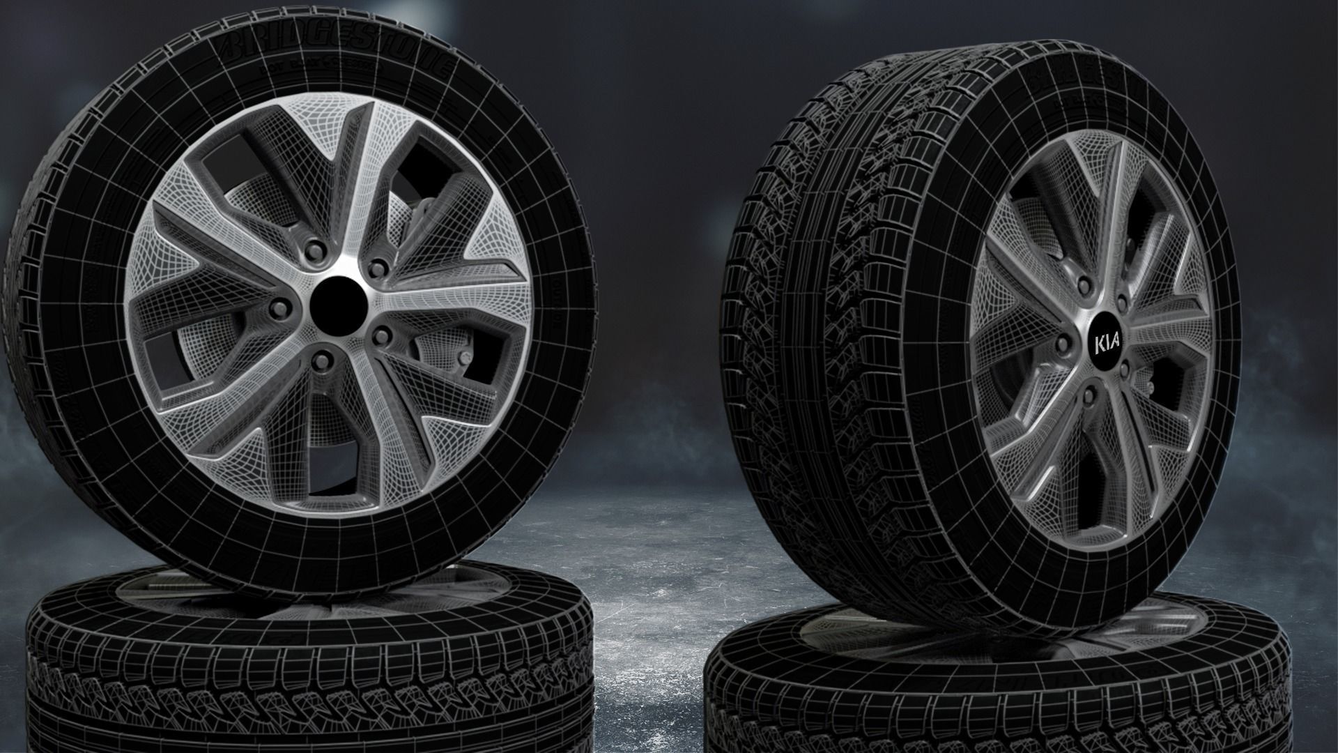 kia car tyre 3D model | CGTrader
