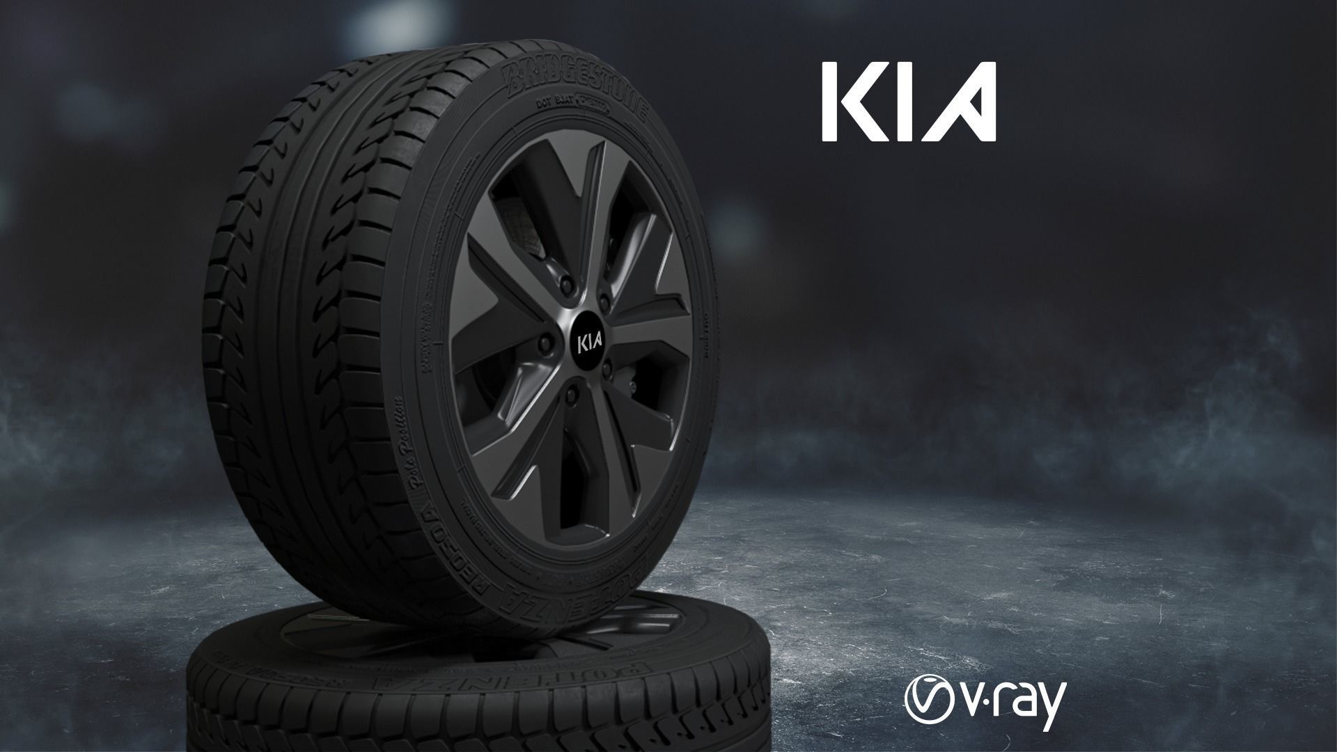kia car tyre 3D model | CGTrader