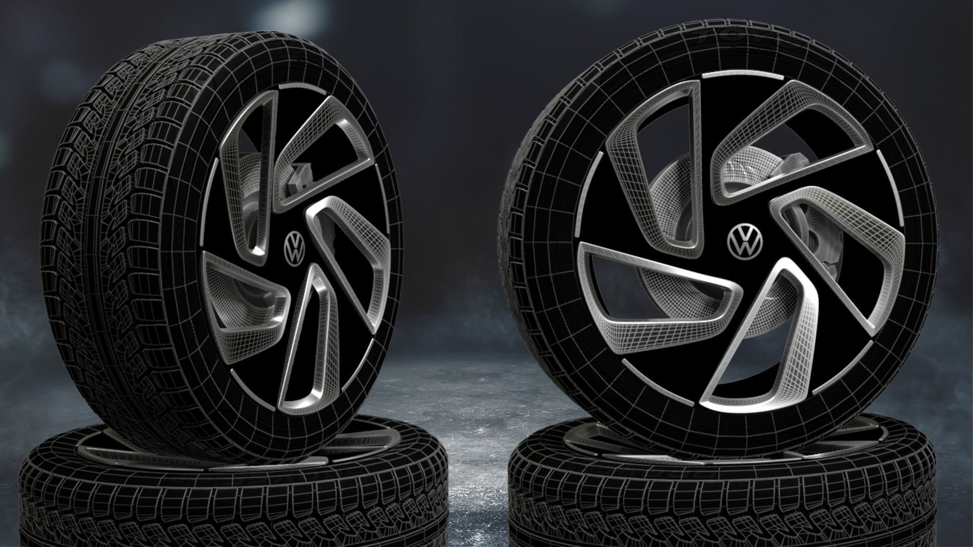 Volkswagen car tyre 3D model | CGTrader