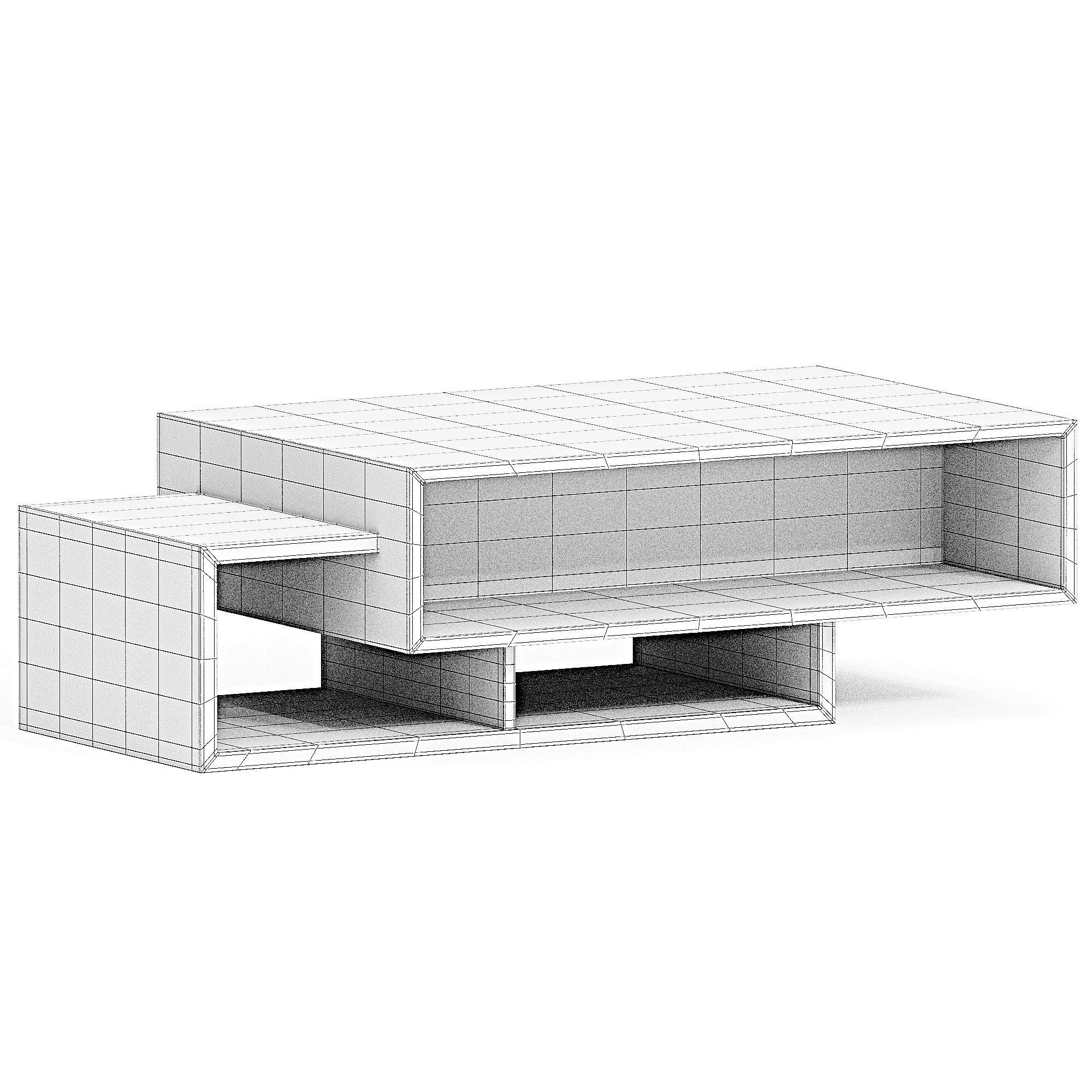 Godding Pedestal Coffee Table with Storage 3D model | CGTrader