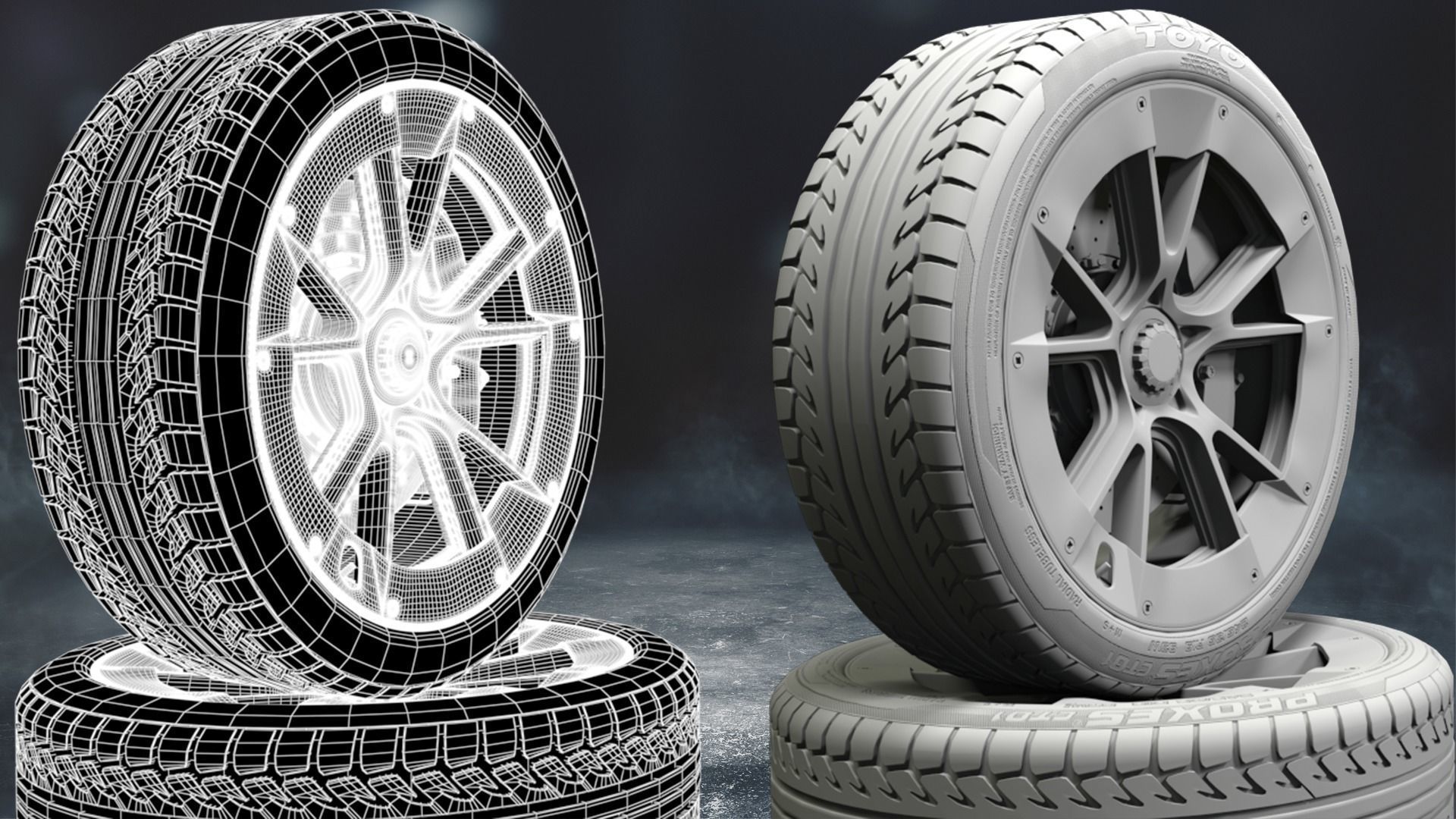 porsche sport car tyre 3D model | CGTrader