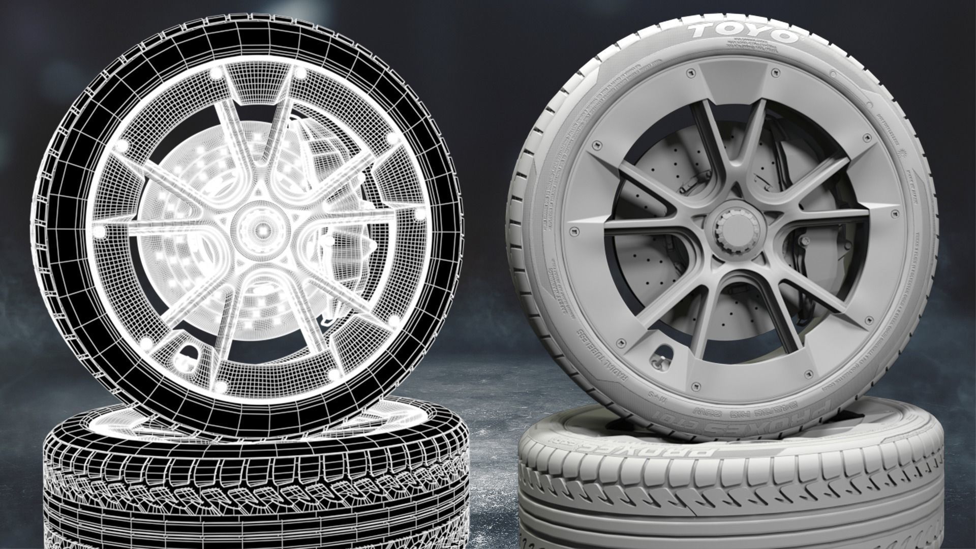porsche sport car tyre 3D model | CGTrader