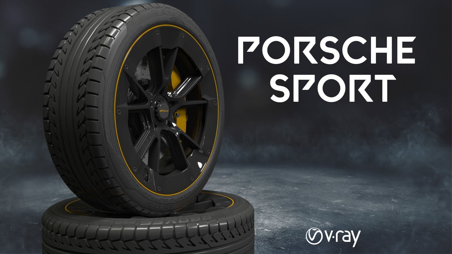 porsche sport car tyre 3D model | CGTrader