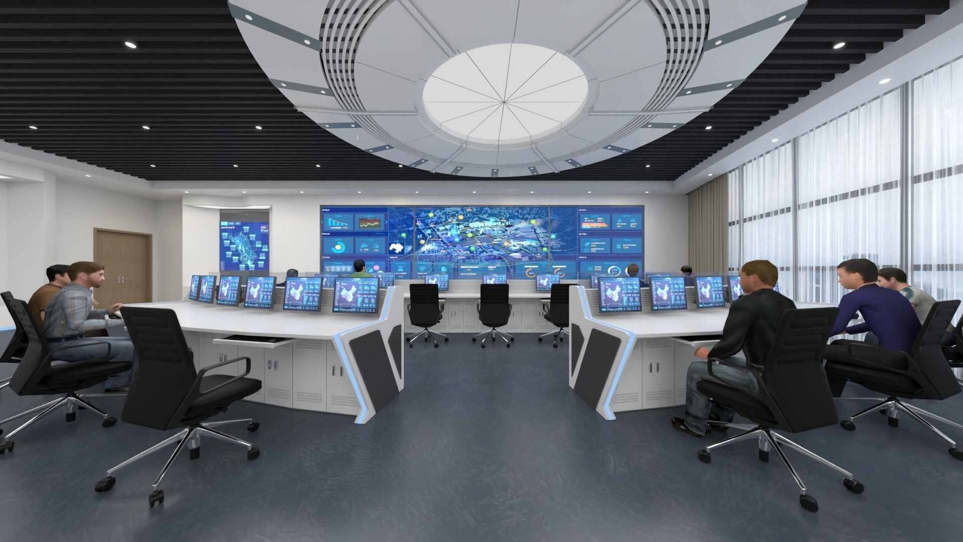 Command room monitoring center 3D model | CGTrader