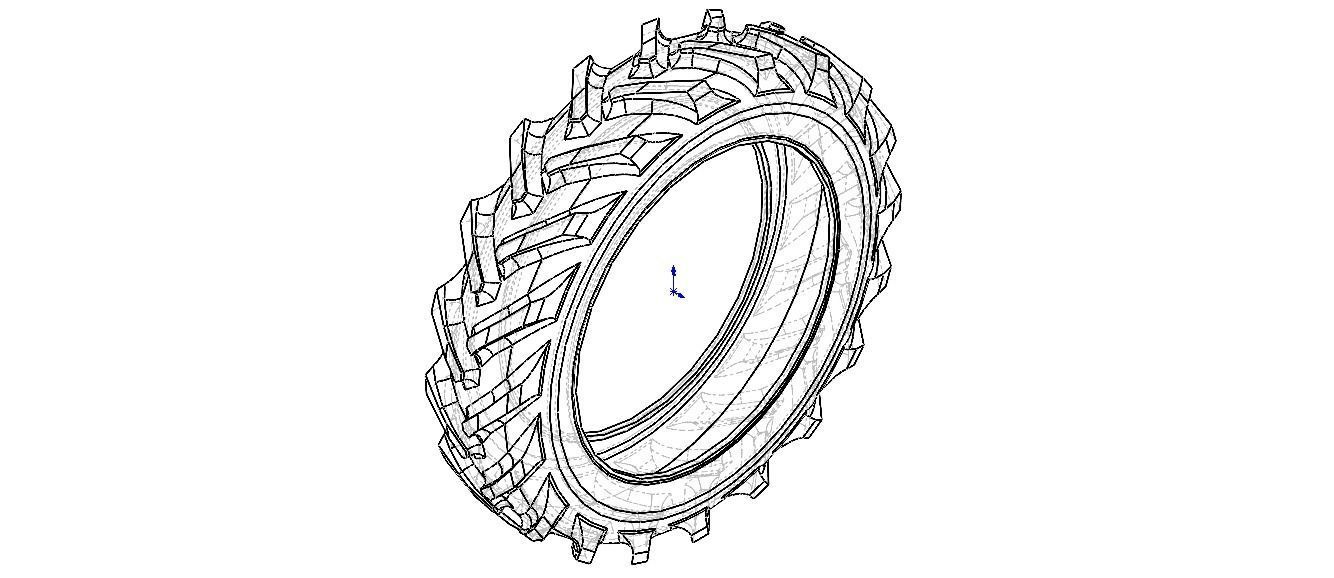 Field Road Rear Tractor Tires 3D model rigged | CGTrader