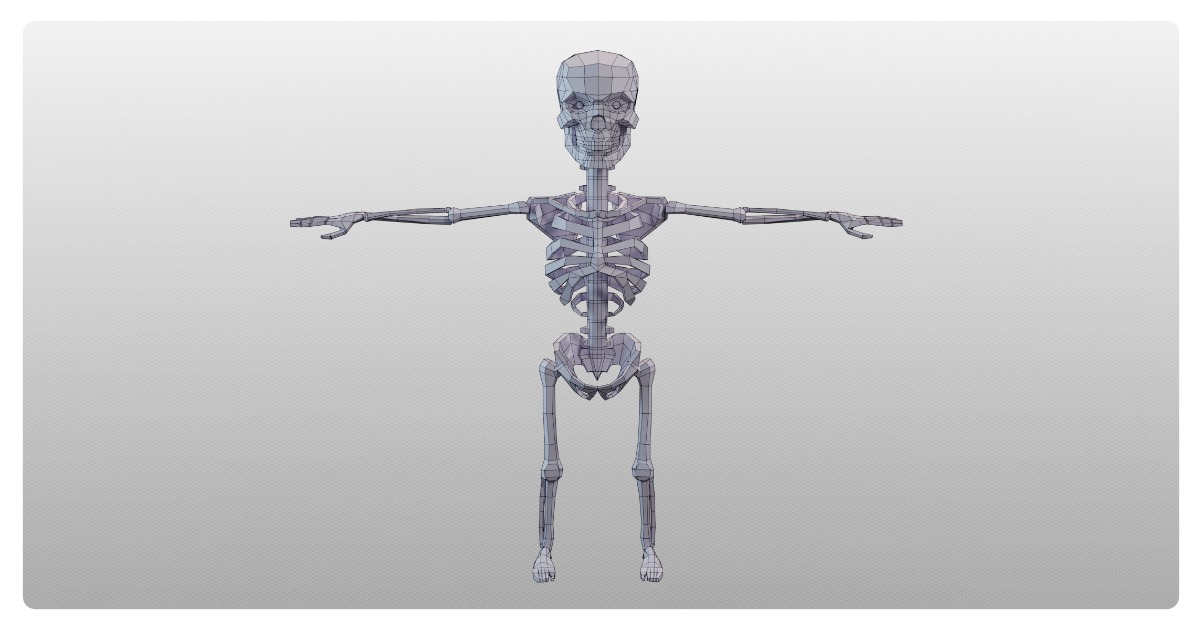 Stylized Low Poly Skeleton free VR / AR / low-poly 3D model rigged ...