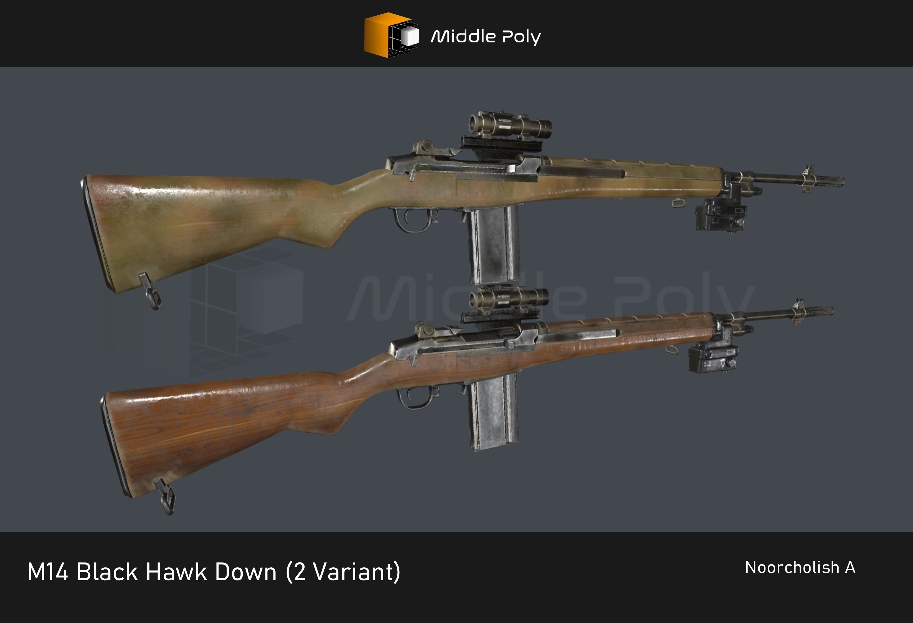 3D model M14 Black Hawk Down VR / AR / low-poly | CGTrader