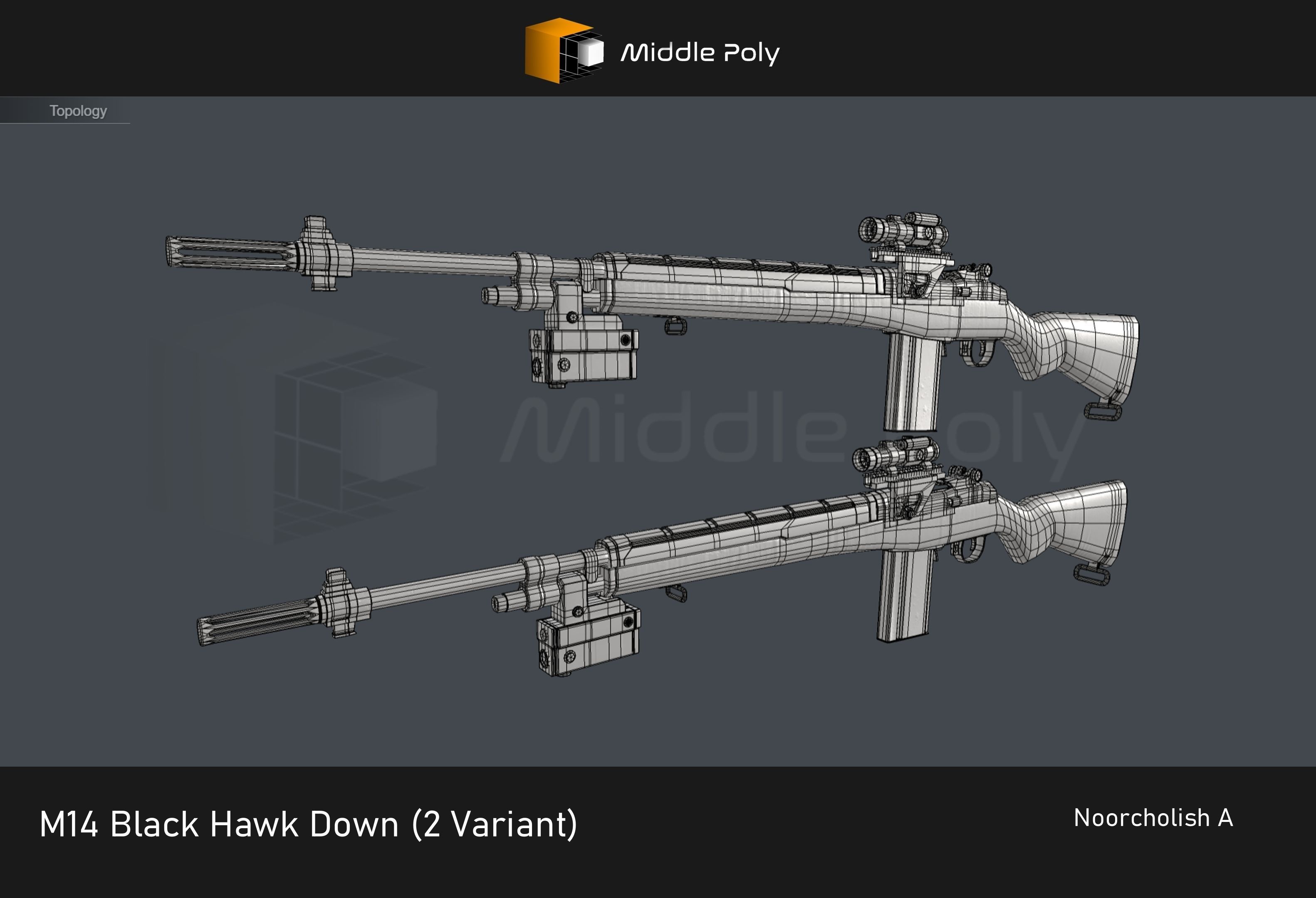 3D model M14 Black Hawk Down VR / AR / low-poly | CGTrader