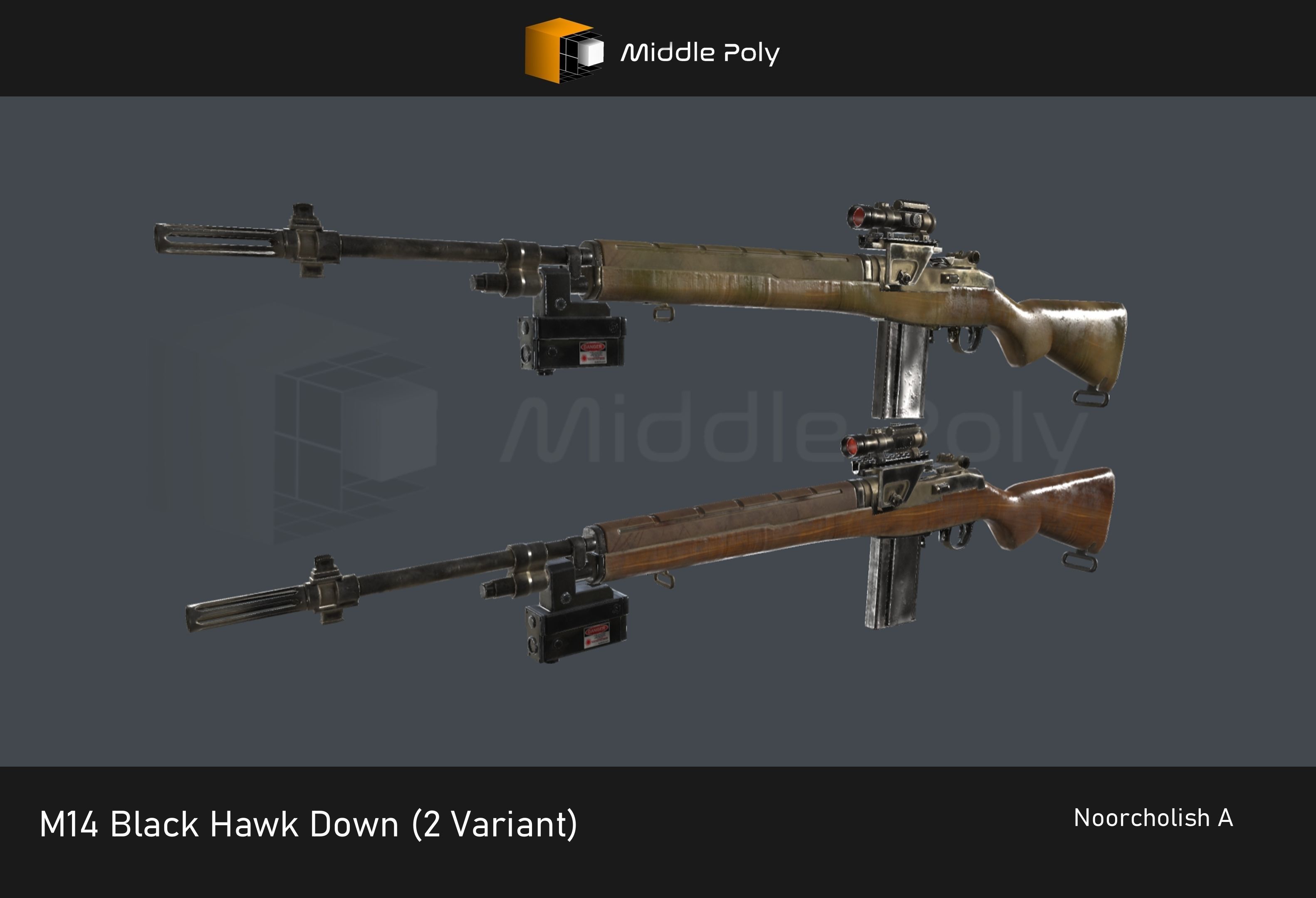 3D model M14 Black Hawk Down VR / AR / low-poly | CGTrader