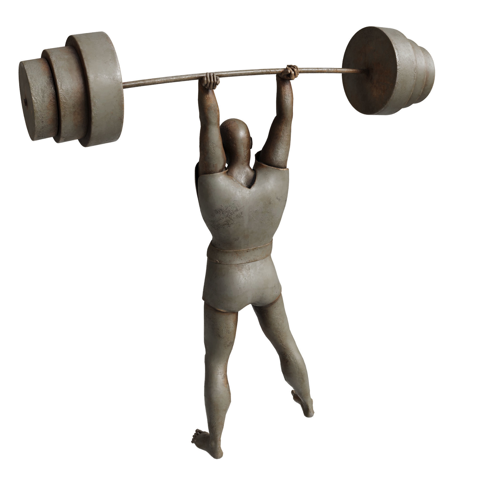 Weightlifter sculpture 3D model | CGTrader