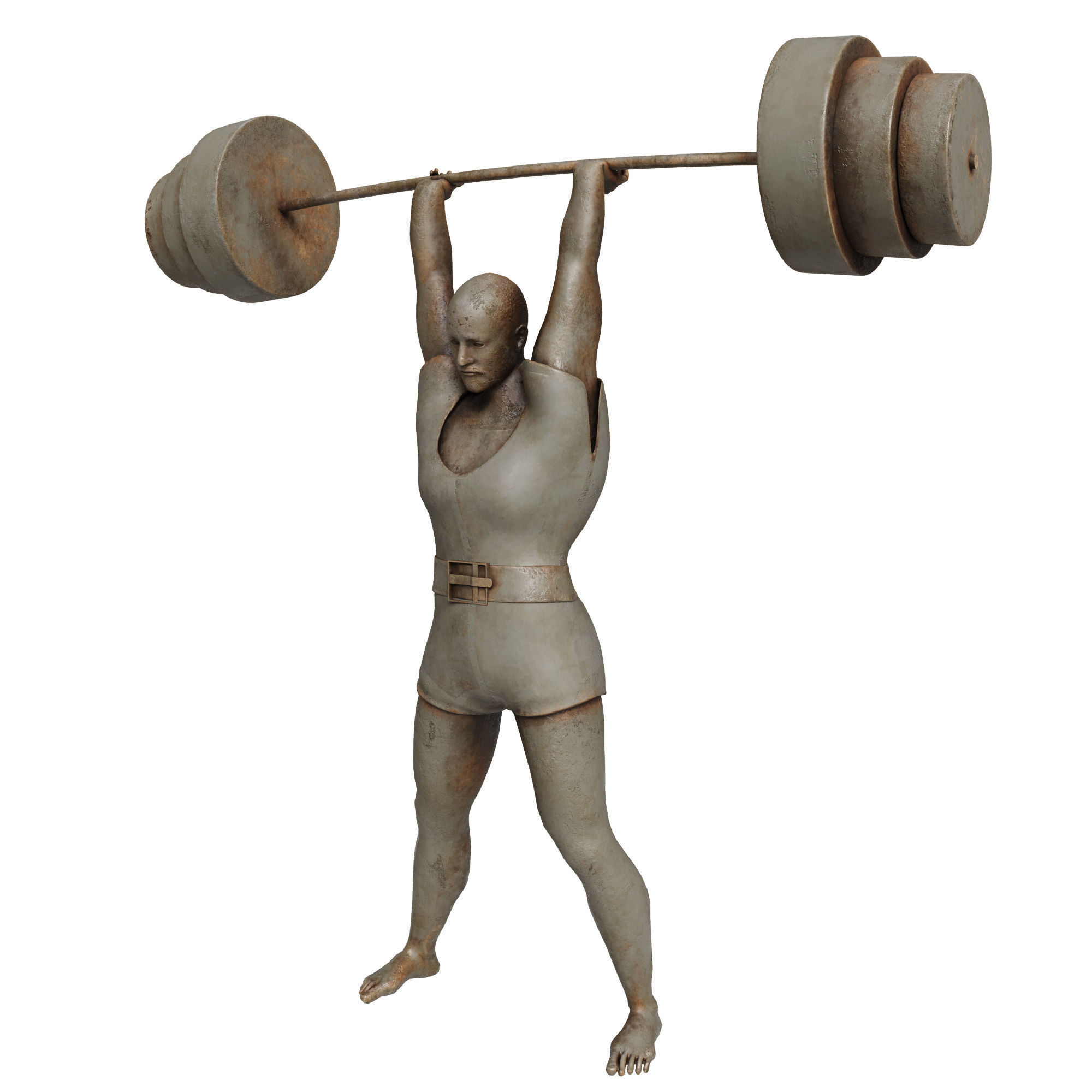 Weightlifter sculpture 3D model | CGTrader