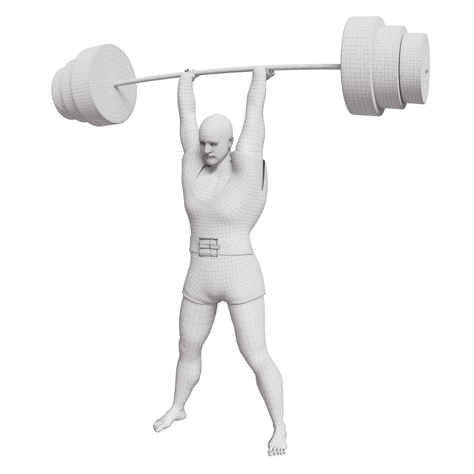 Weightlifter sculpture 3D model | CGTrader