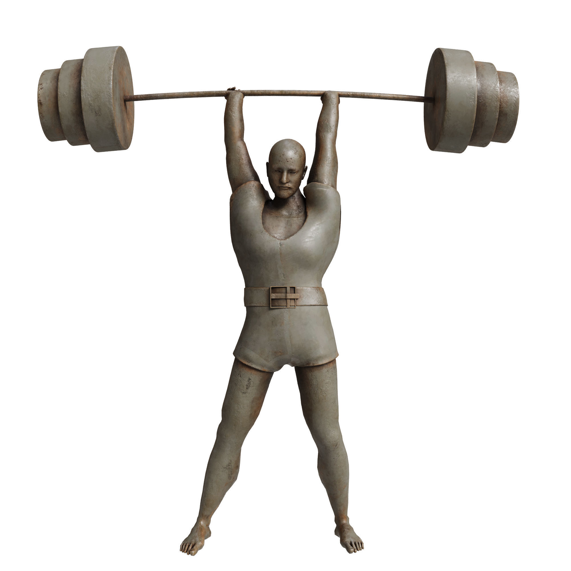 Weightlifter sculpture 3D model | CGTrader