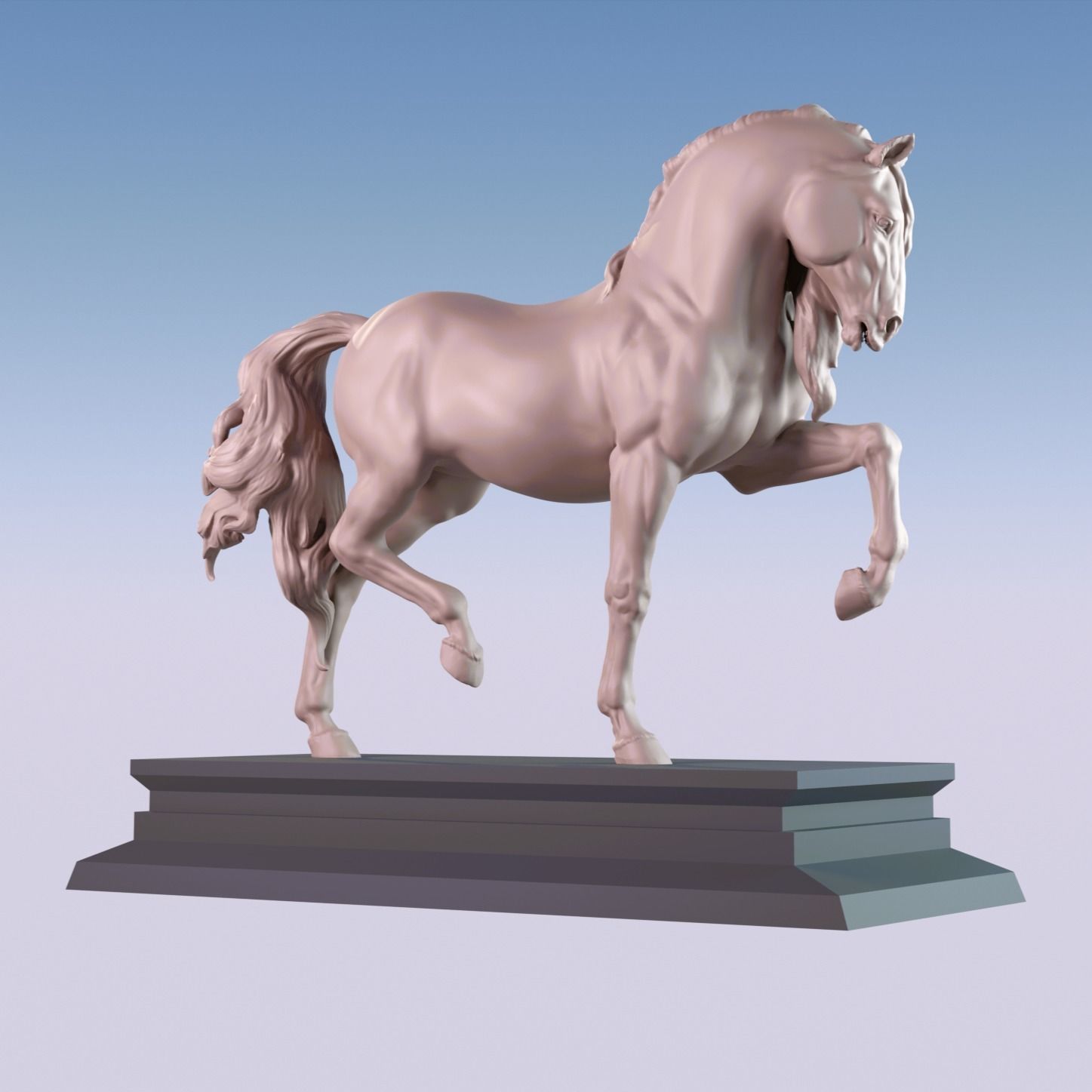 Andalusian horse sculpture 3D model 3D printable | CGTrader