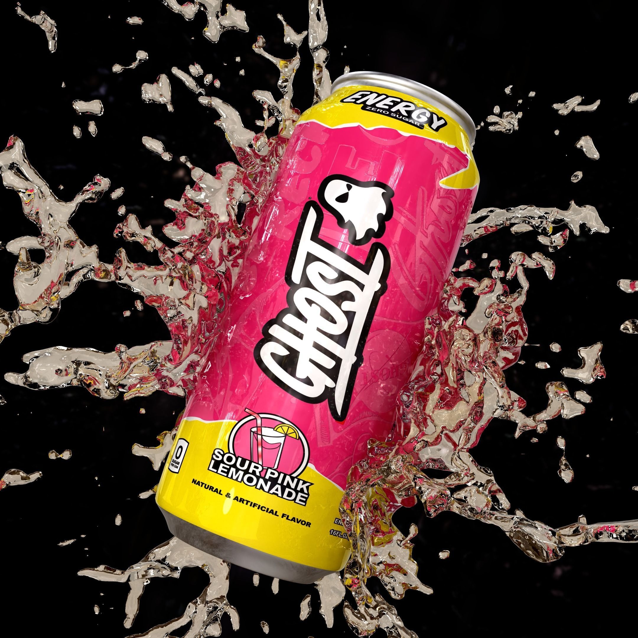 Ghost Energy Drink - Sour Pink Lemonade 3D model | CGTrader
