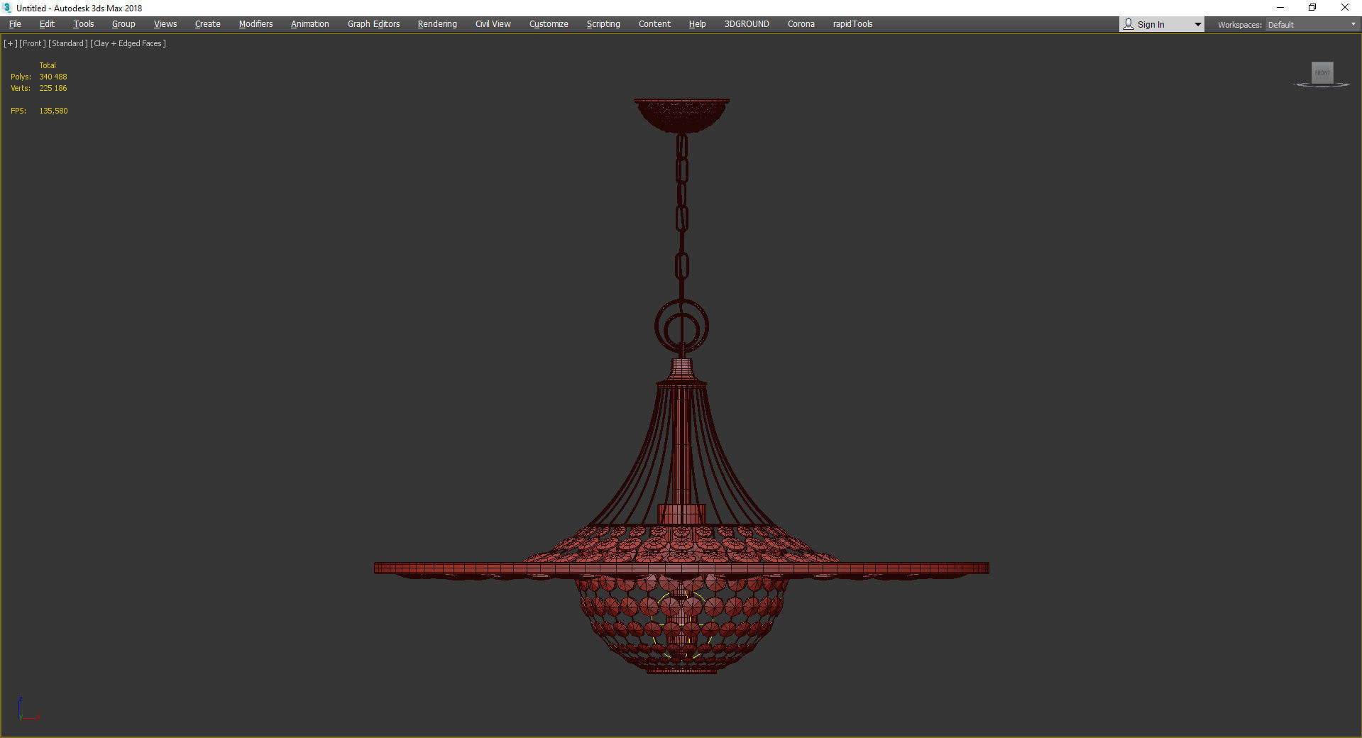 3D model James R Moder Excelsior Chrome Crystal Chandelier VR / AR ...