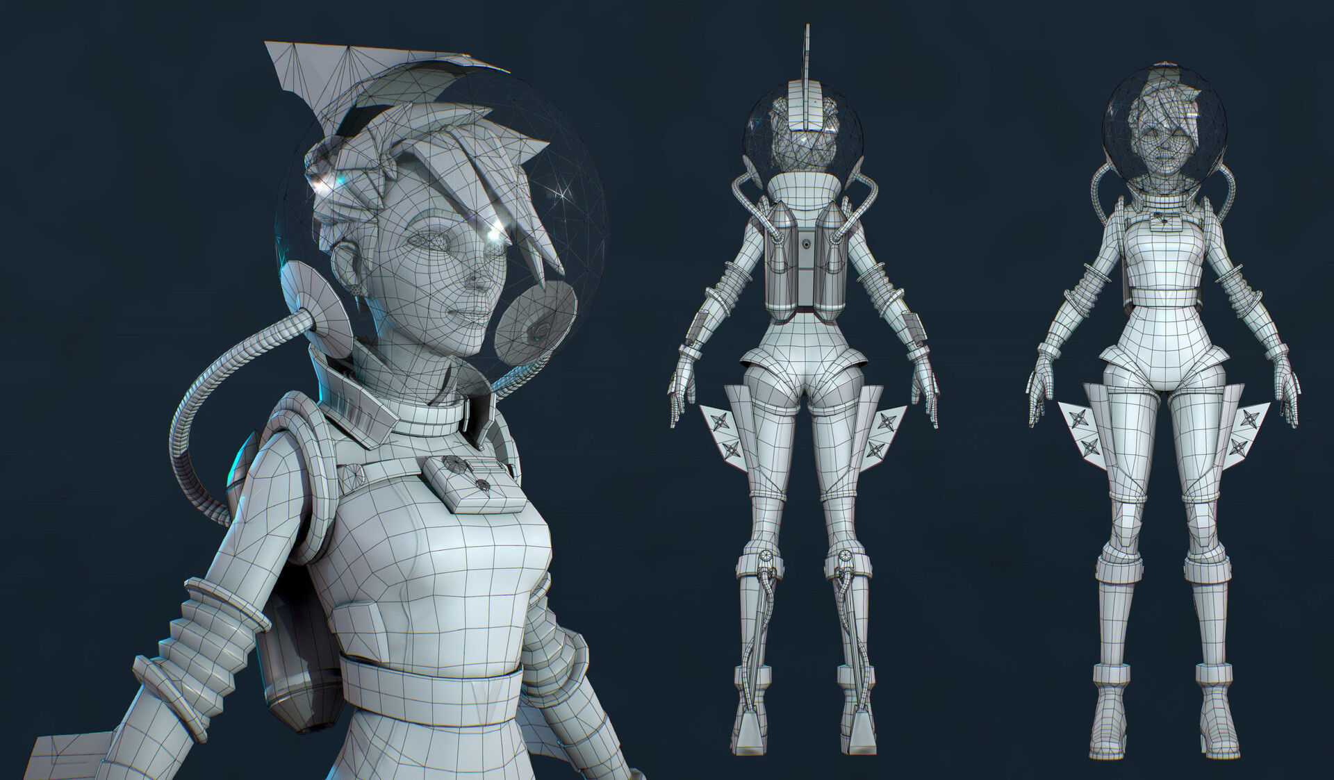 Astro Sarah Hand painted free VR / AR / low-poly 3D model | CGTrader