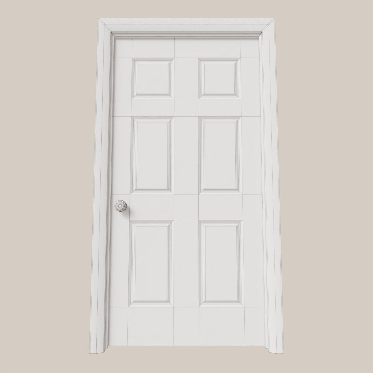 Six Panel Interior Door 3D model | CGTrader