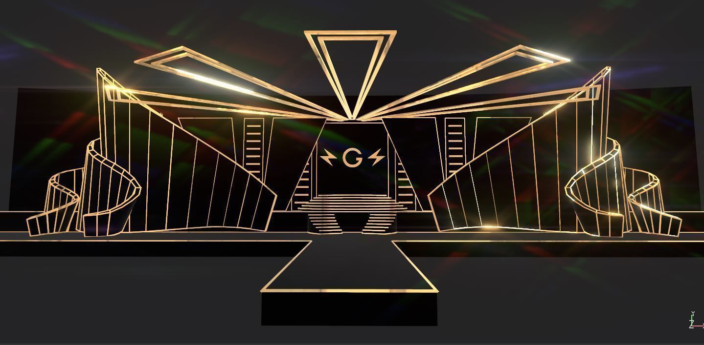 3D model Black and Gold Stage VR / AR / low-poly | CGTrader